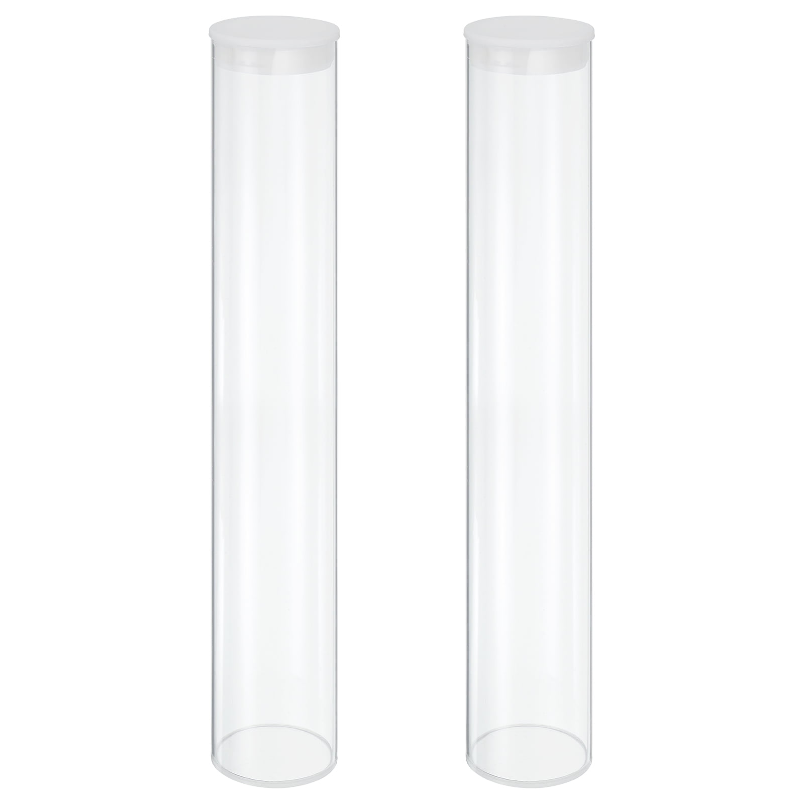 Uxcell Transparent Plastic Storage Tubes, 2 1/2" x 14" with Black Lid ...