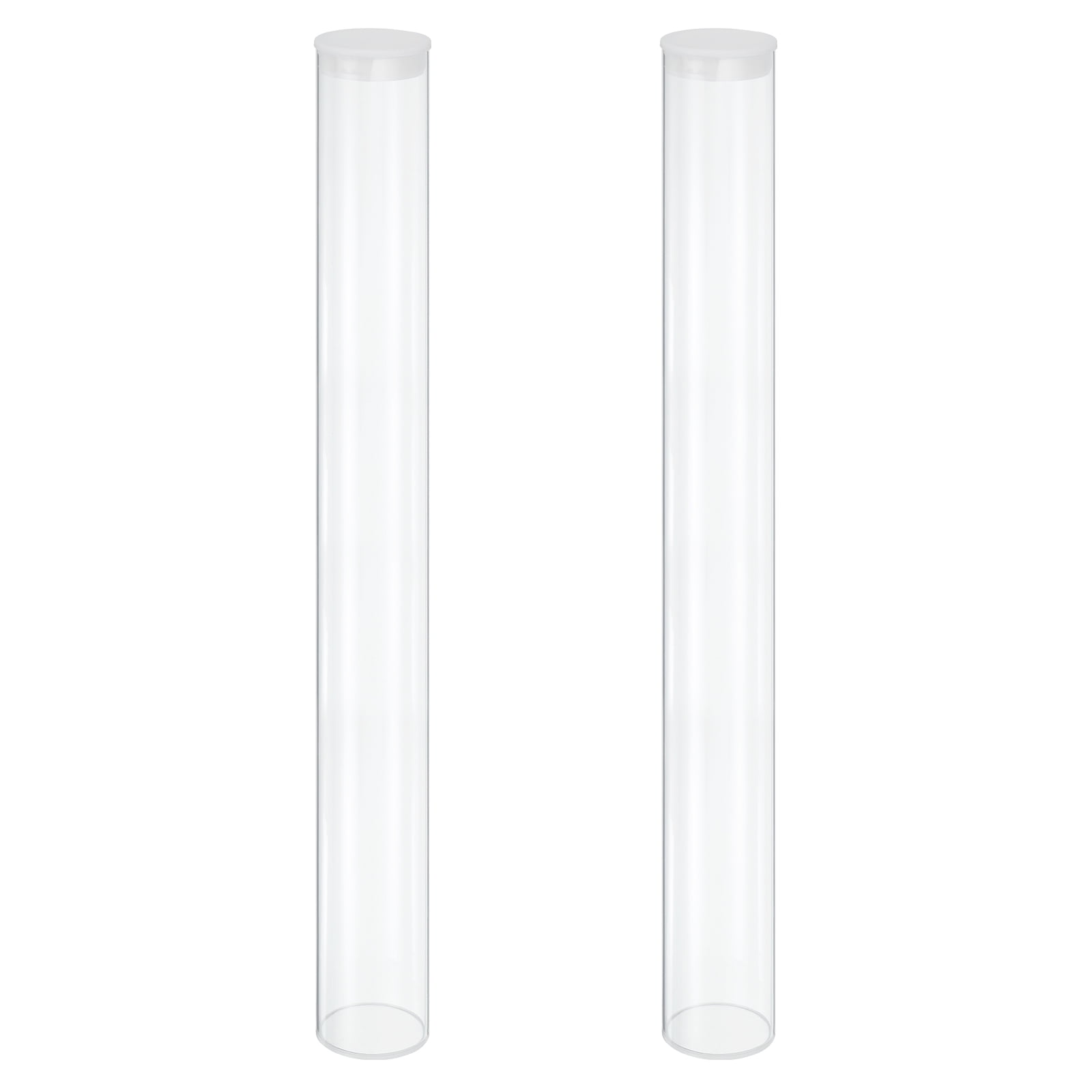 Uxcell Transparent Plastic Storage Tubes, 2 1/2" x 20" with Black Lid ...