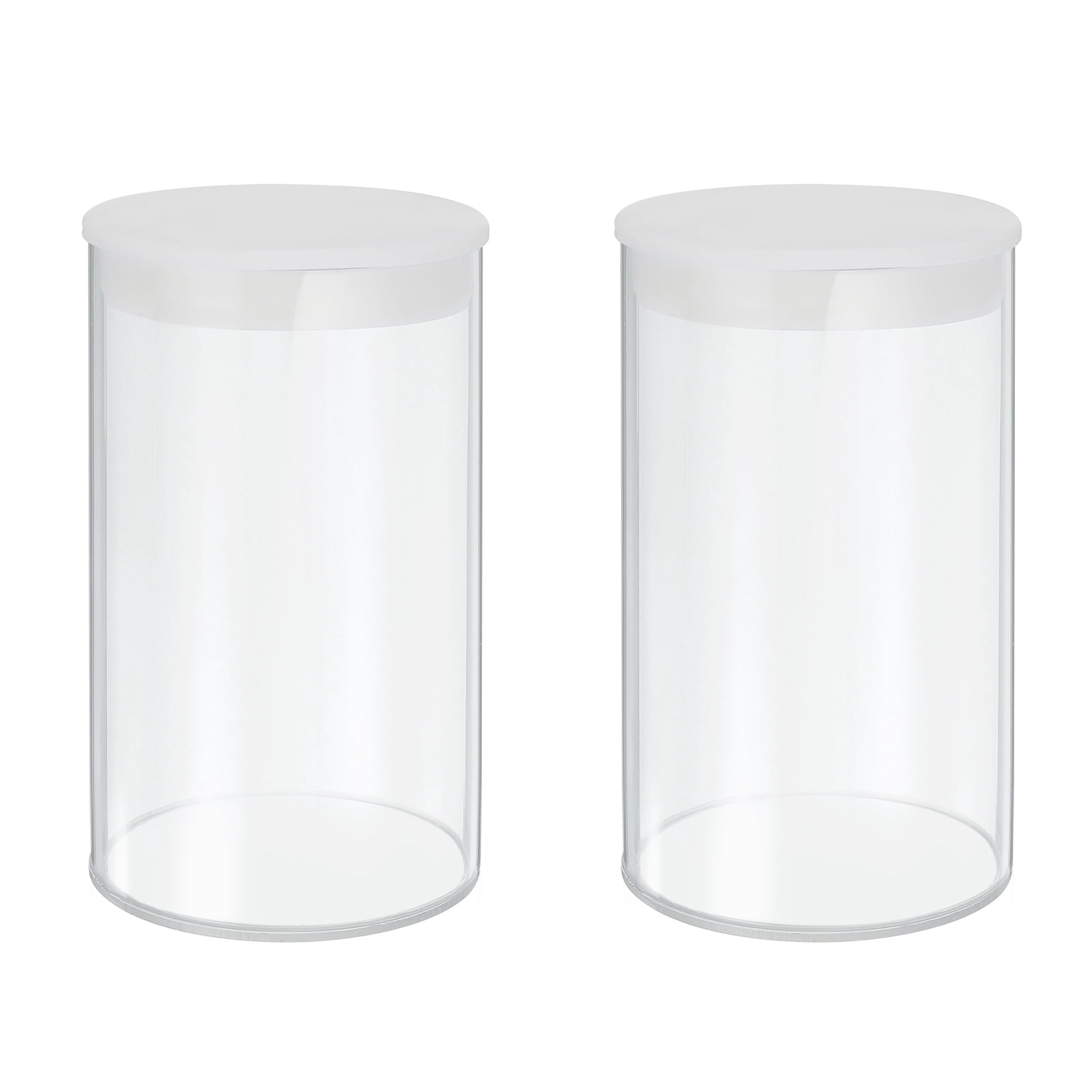 Uxcell Transparent Plastic Storage Tubes, 2 15/16" x 4" with Black Lid ...