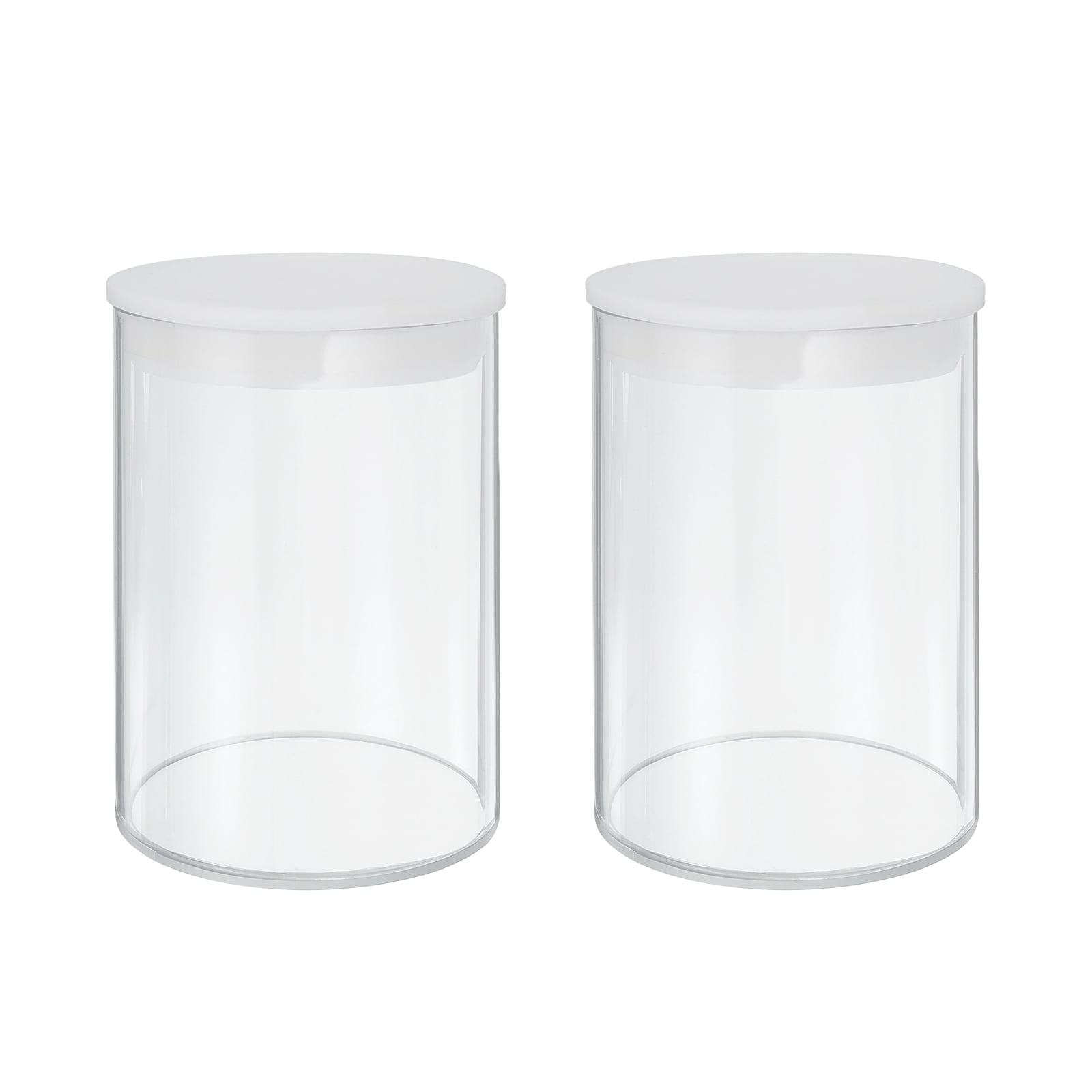 Uxcell Transparent Plastic Storage Tubes, 2 3/4" x 4" with Black Lid, 2 ...