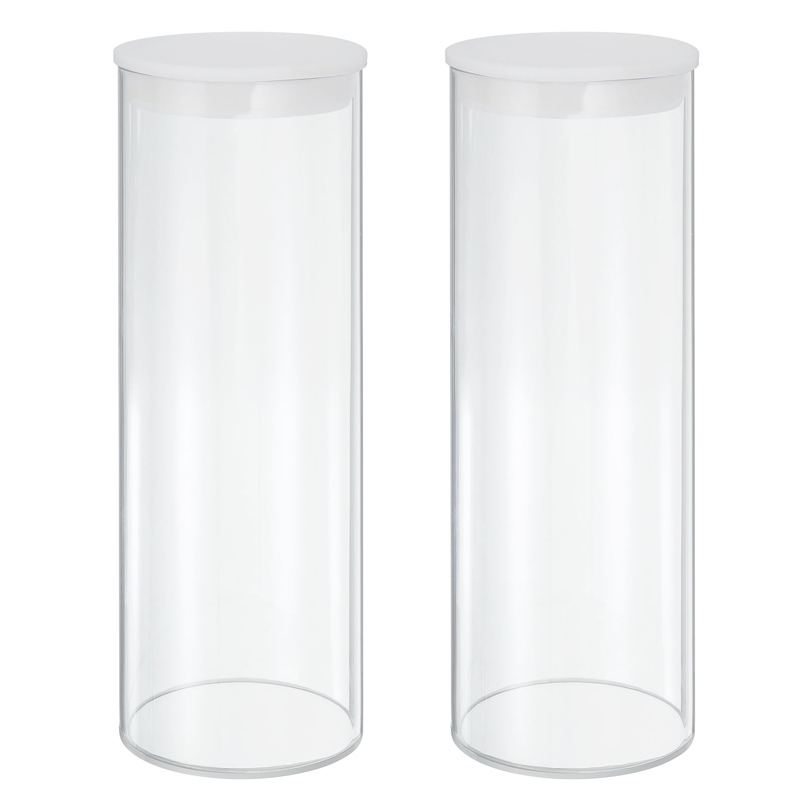 Uxcell Transparent Plastic Storage Tubes, 2 3/4" x 8" with Black Lid, 2 ...