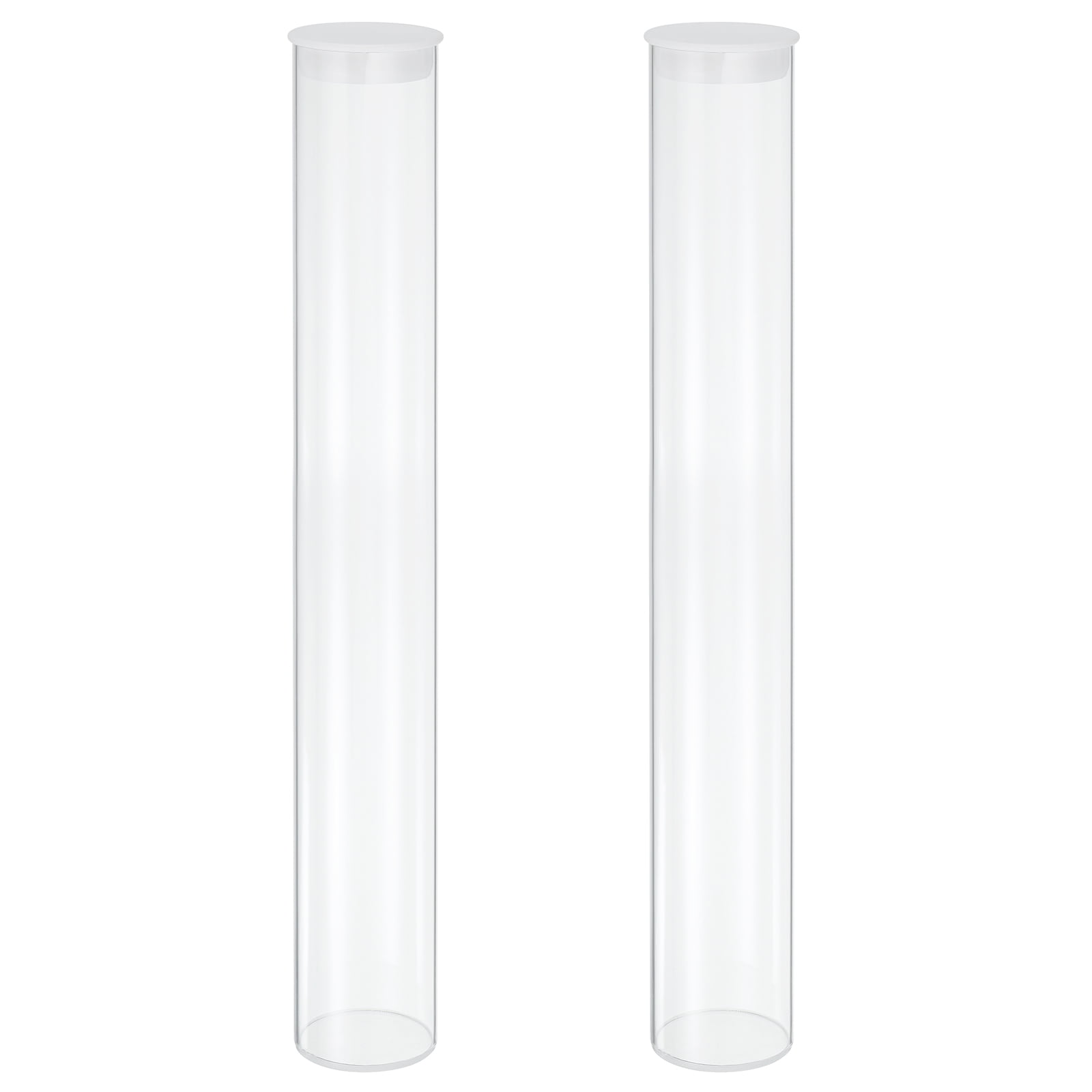 Uxcell Transparent Plastic Storage Tubes, 2" x 14" with Black Lid, 2 ...