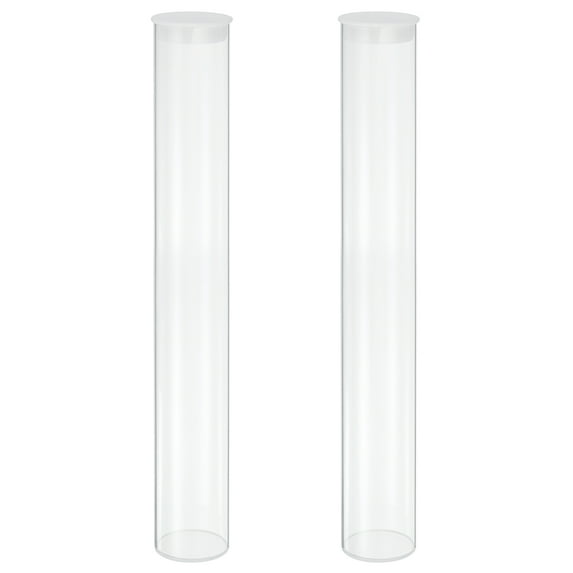 Uxcell Transparent Plastic Storage Tubes, 2" x 14" with Black Lid, 2 ...