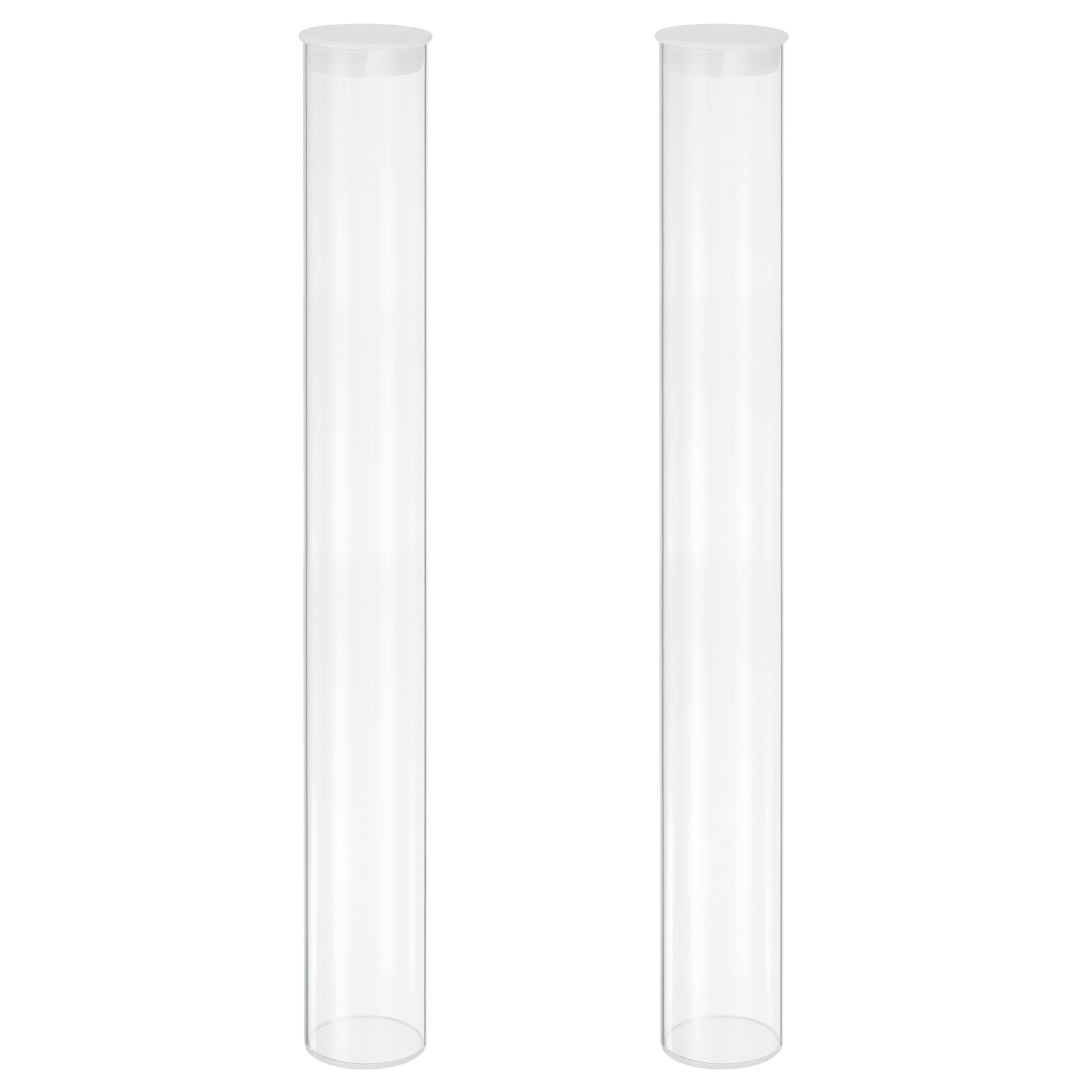 Uxcell Transparent Plastic Storage Tubes, 2" x 16" with Black Lid, 2 ...