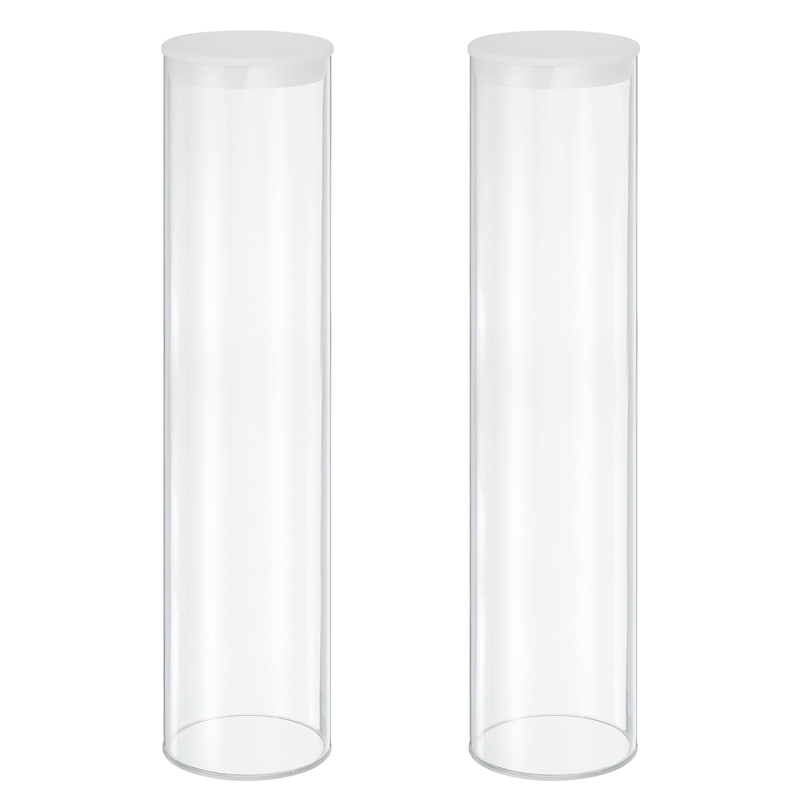 Uxcell Transparent Plastic Storage Tubes, 3 1/8" x 14" with Black Lid ...