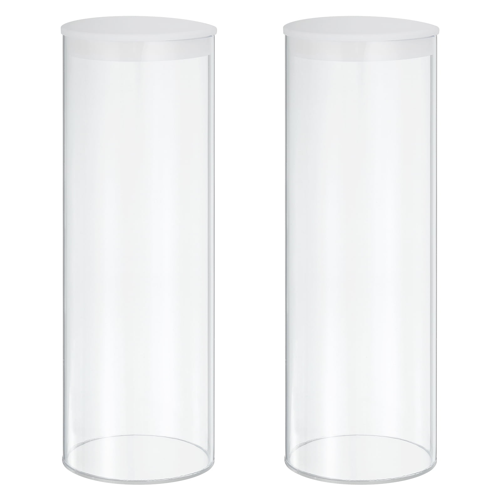 Uxcell Transparent Plastic Storage Tubes, 3 9/16" x 10" with Black Lid ...
