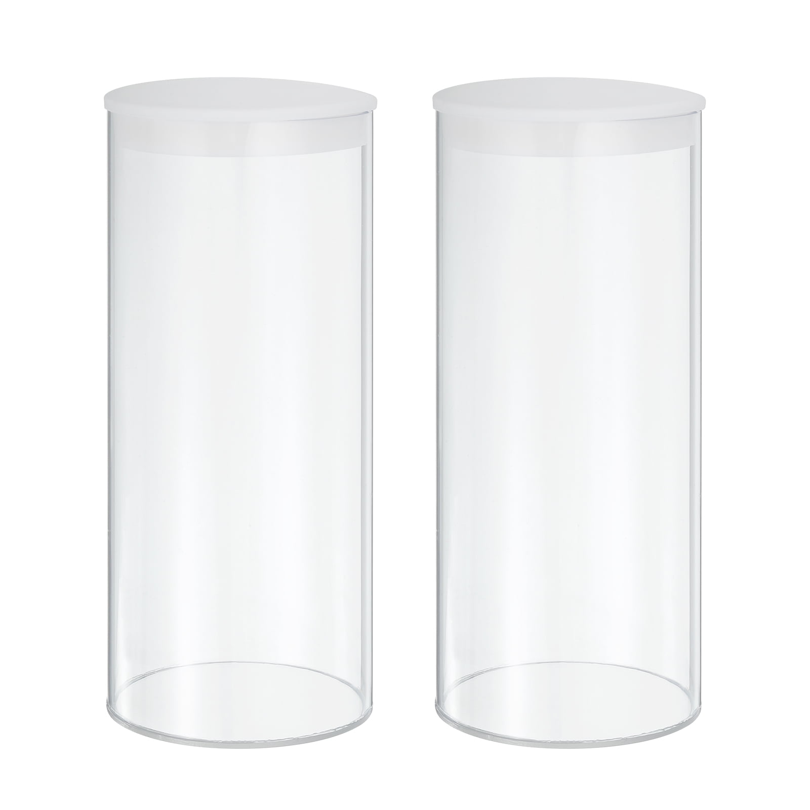 Uxcell Transparent Plastic Storage Tubes, 3 9/16" x 8" with Black Lid ...