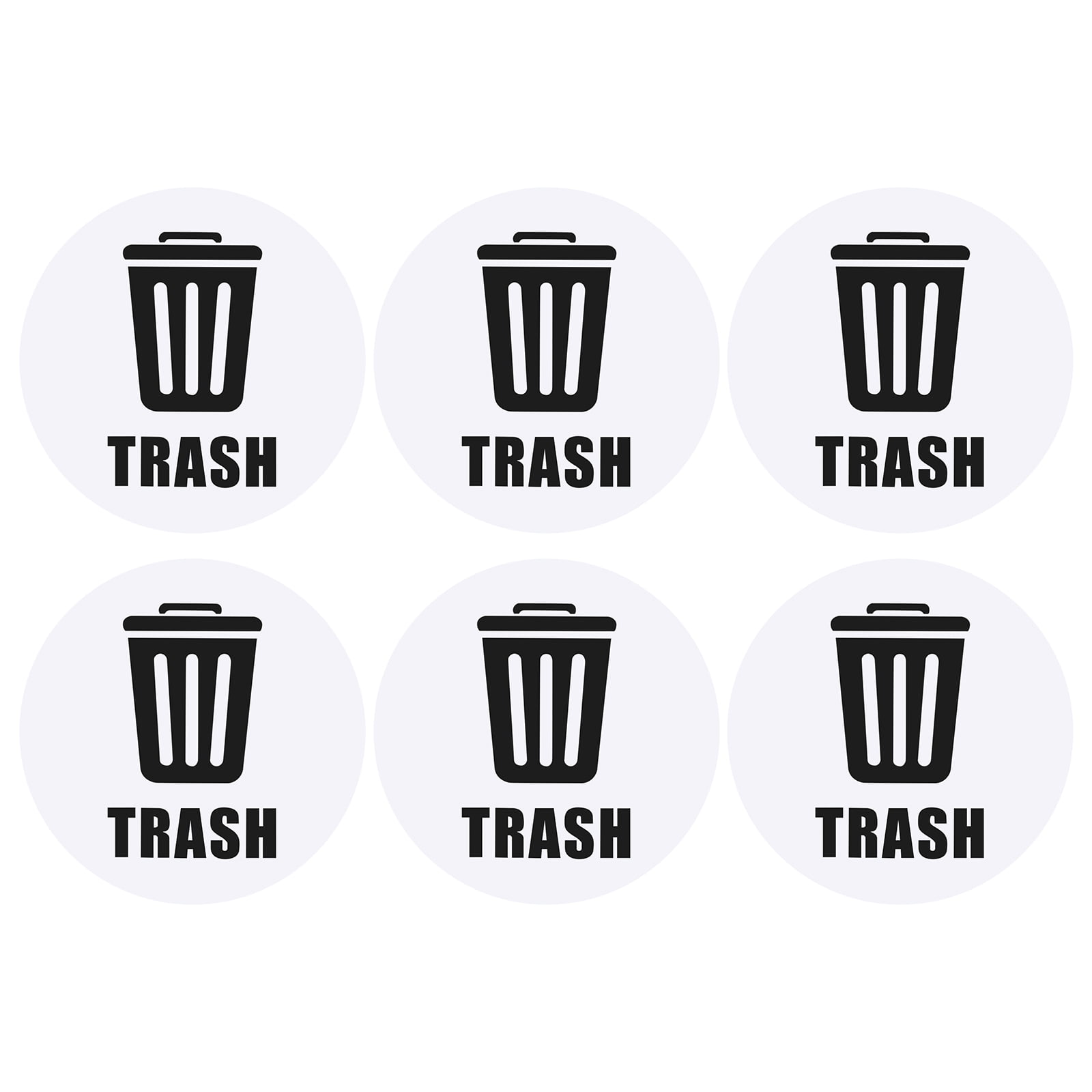 Uxcell Trash Stickers Decals Bin Labels 5 Inch Large Vinyl White, 6 ...