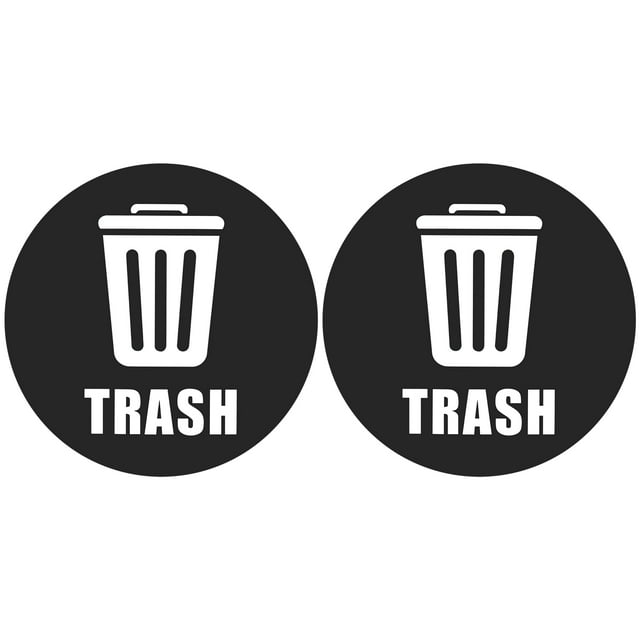 Uxcell Trash Stickers Decals Bin Labels Large Vinyl for Stainless Steel ...