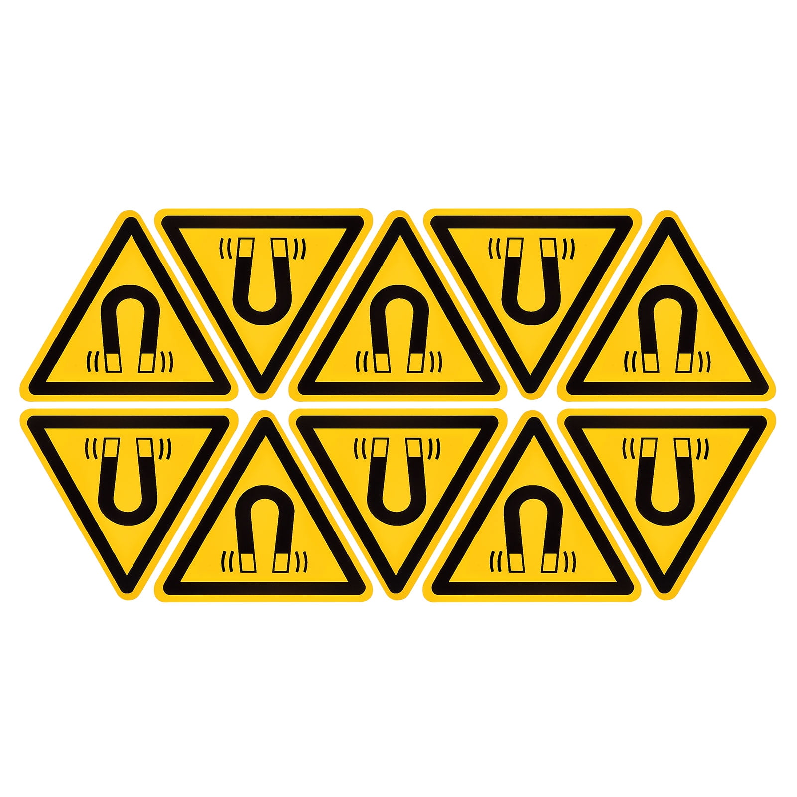 Uxcell Triangle Beware of The Magnetic Field Warning Sign Self Adhesive ...