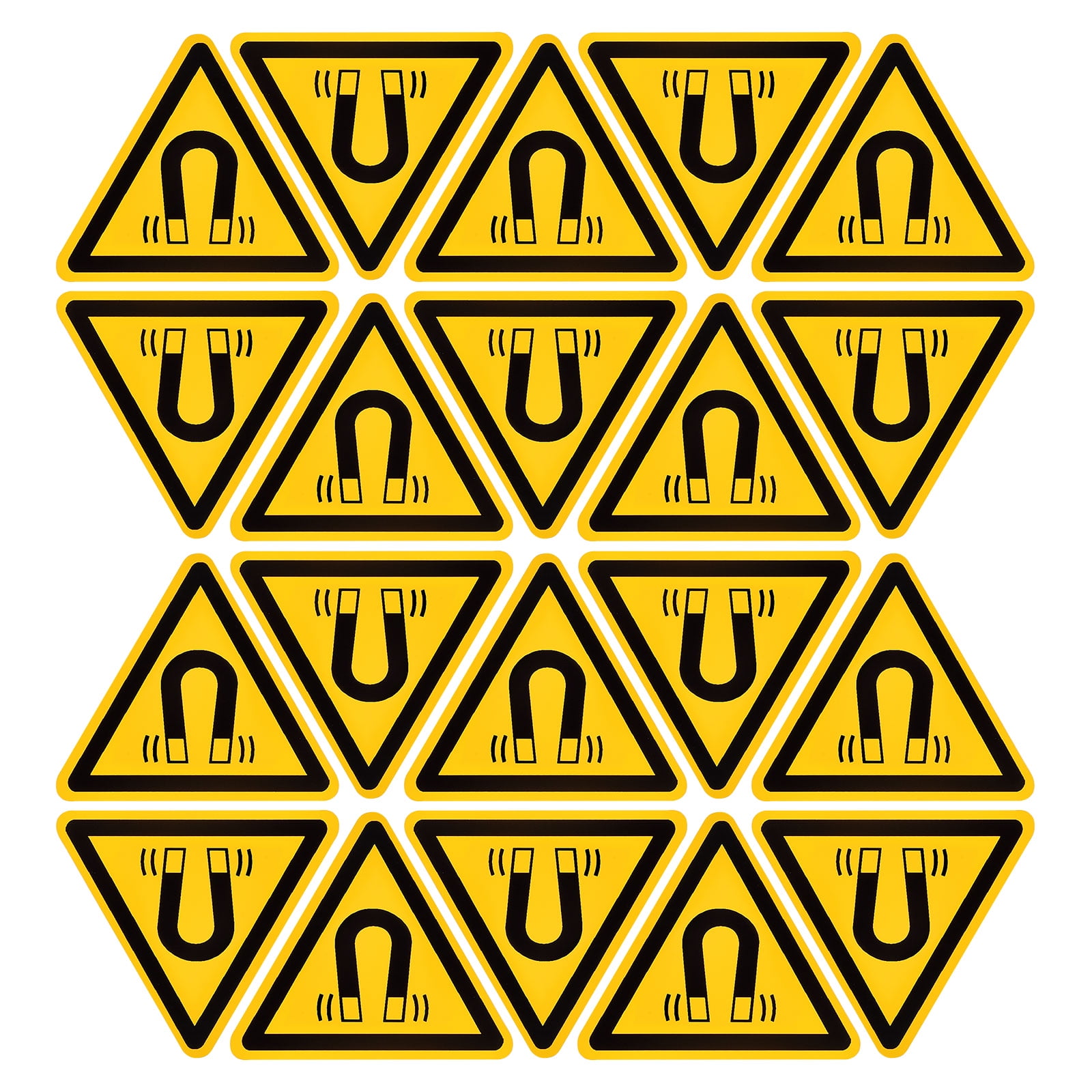 Uxcell Triangle Beware of The Magnetic Field Warning Sign Self Adhesive ...