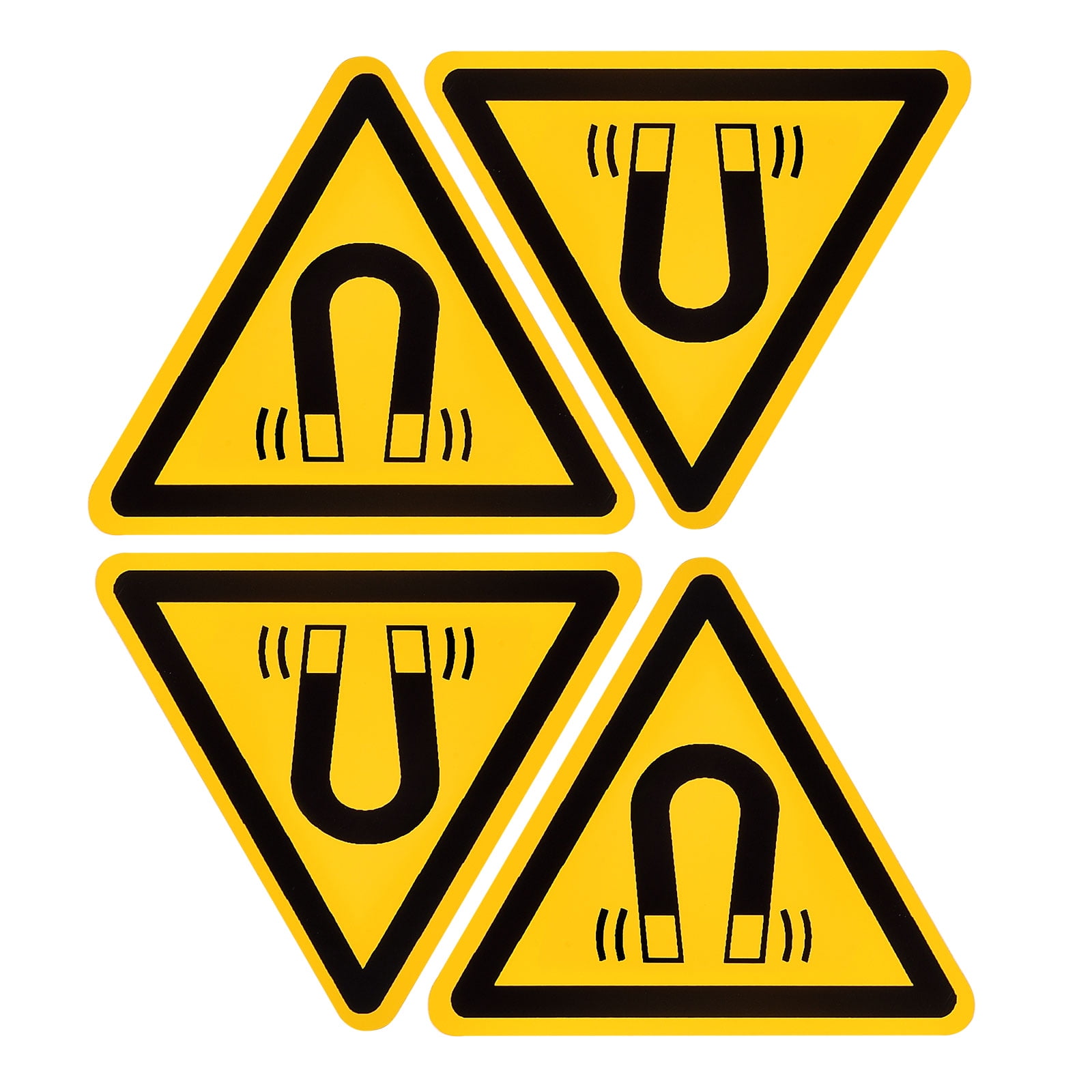 Uxcell Triangle Beware of The Magnetic Field Warning Sign Self Adhesive ...