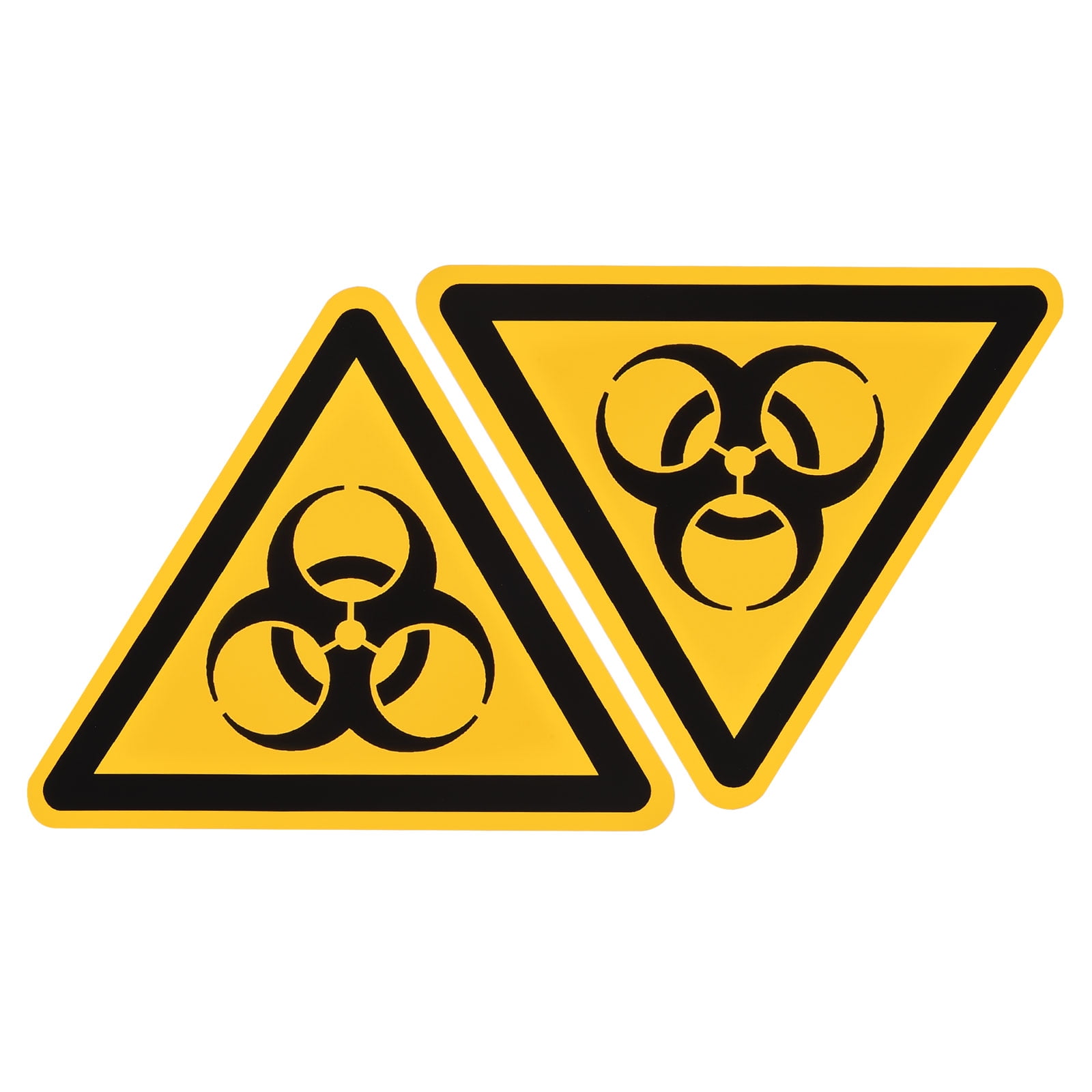 Uxcell Triangle "Biohazard" Warning Sign Yellow with Black Words 50mm ...