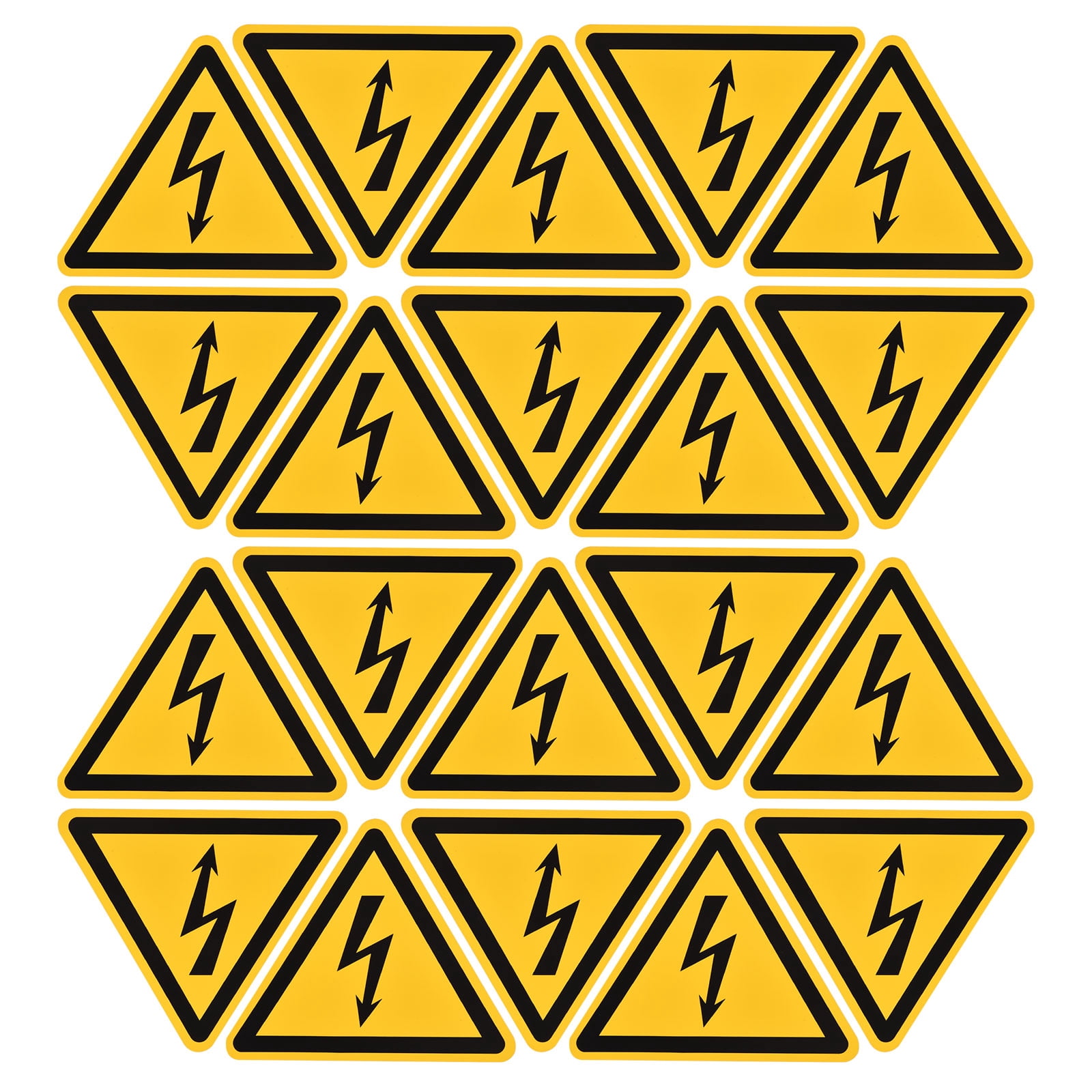 Uxcell Triangle Electrical Shock Risk Warning Sign Self Adhesive 25mm/0 ...