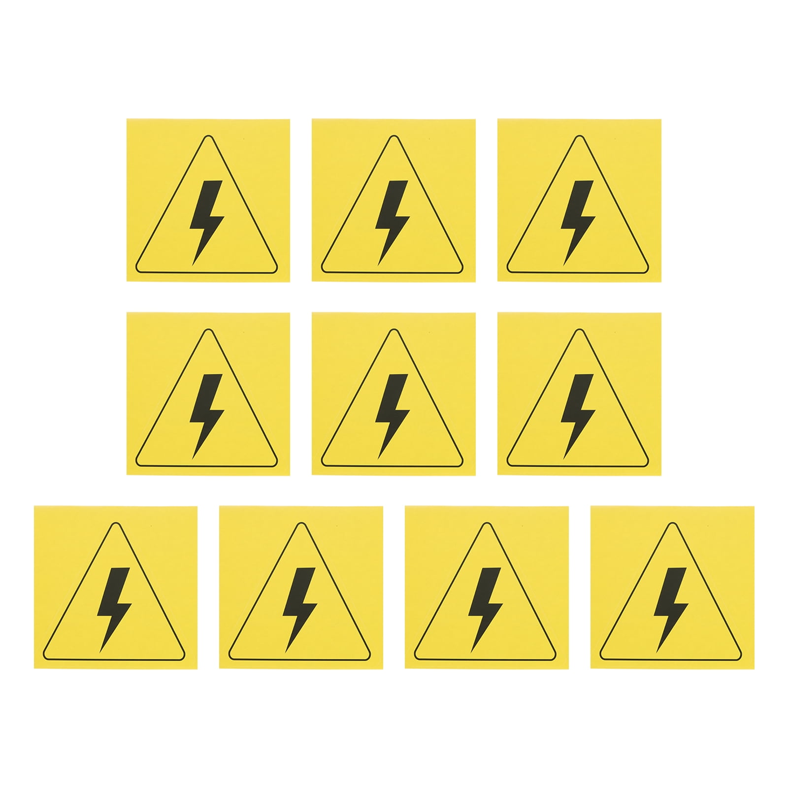 Uxcell Triangle Electrical Shock Risk Warning Sign Self Adhesive Yellow ...