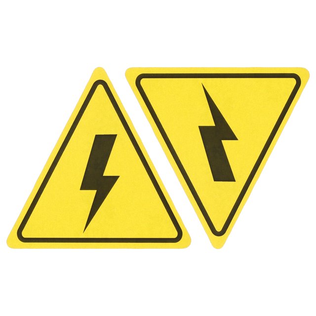 Uxcell Triangle Electrical Shock Risk Warning Sign Self Adhesive Yellow ...