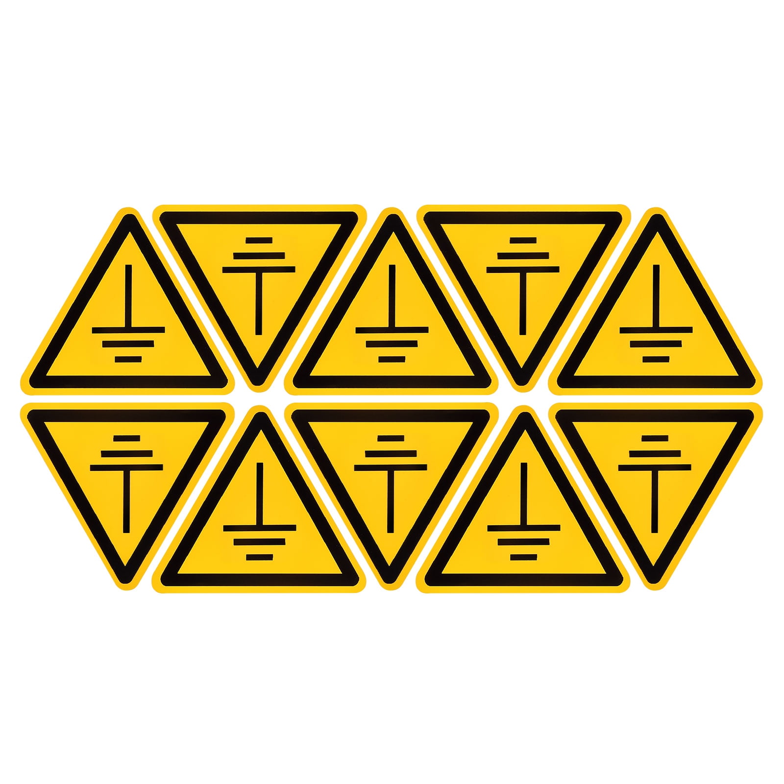 Uxcell Triangle Pay Attention to Grounding Warning Sign Self Adhesive ...