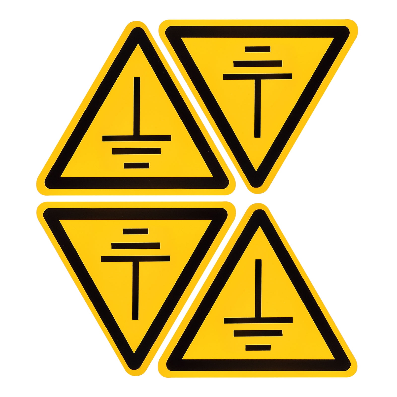 Uxcell Triangle Pay Attention to Grounding Warning Sign Self Adhesive ...