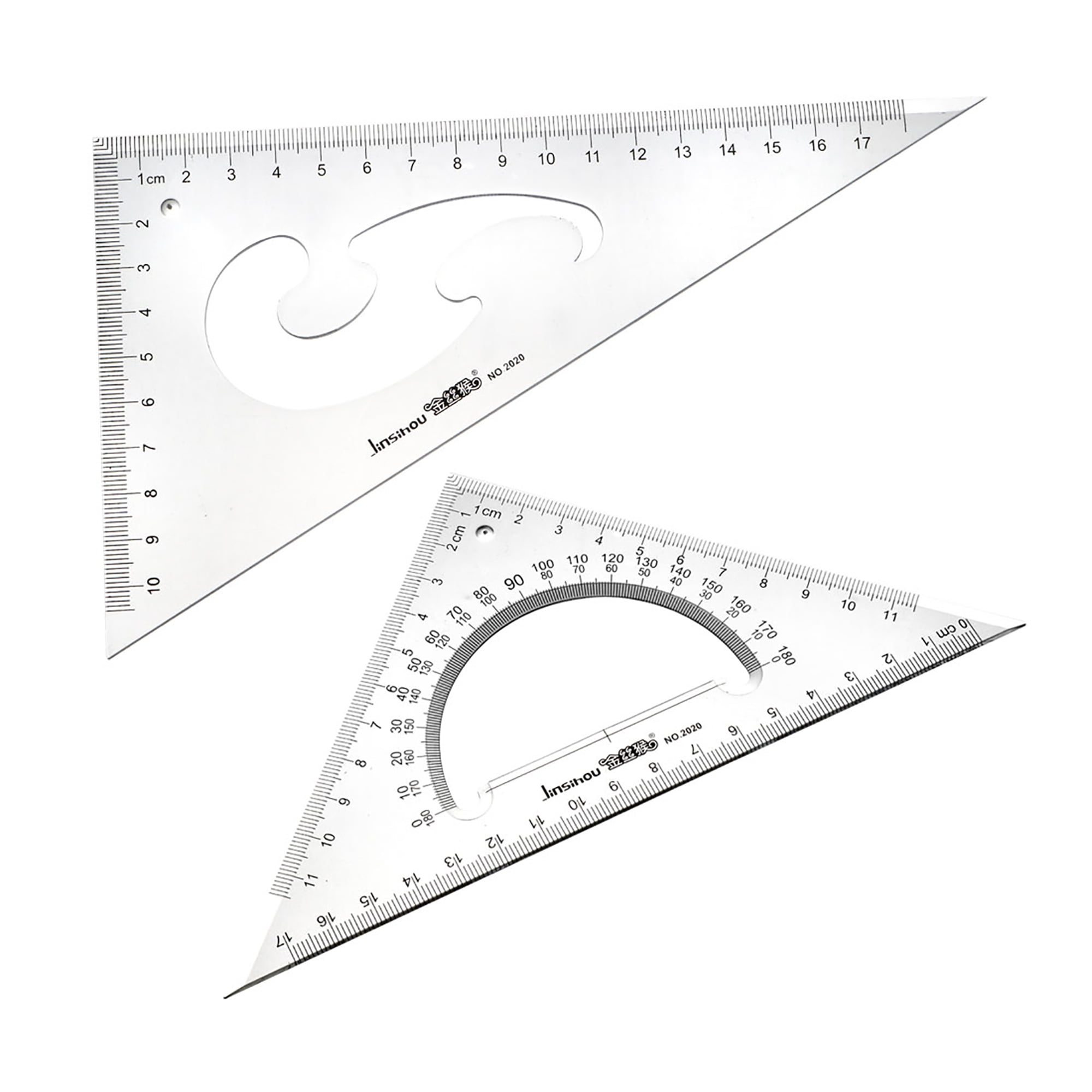 Uxcell Triangle Ruler Square Set 30/60, 45/90 Degrees 17cm/18cm ...