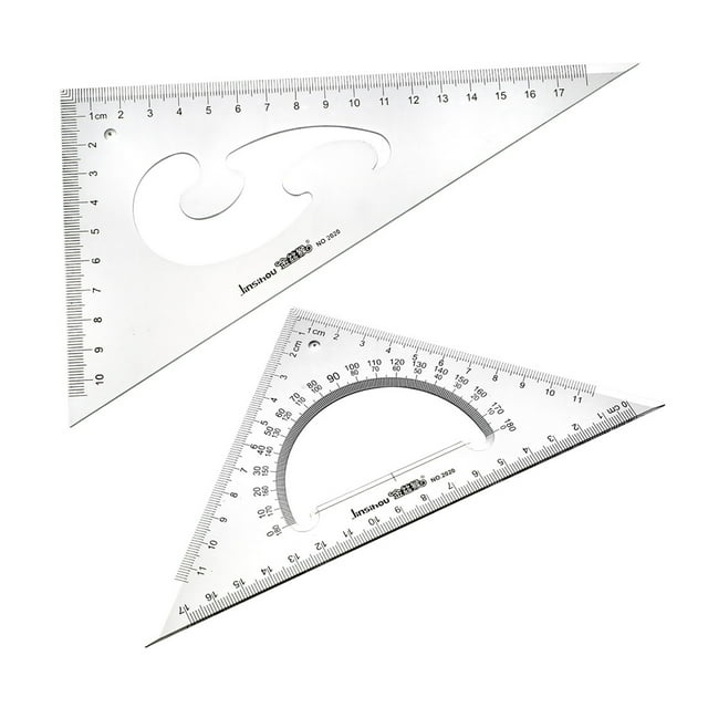 Uxcell Triangle Ruler Square Set 30/60, 45/90 Degrees 17cm/18cm ...