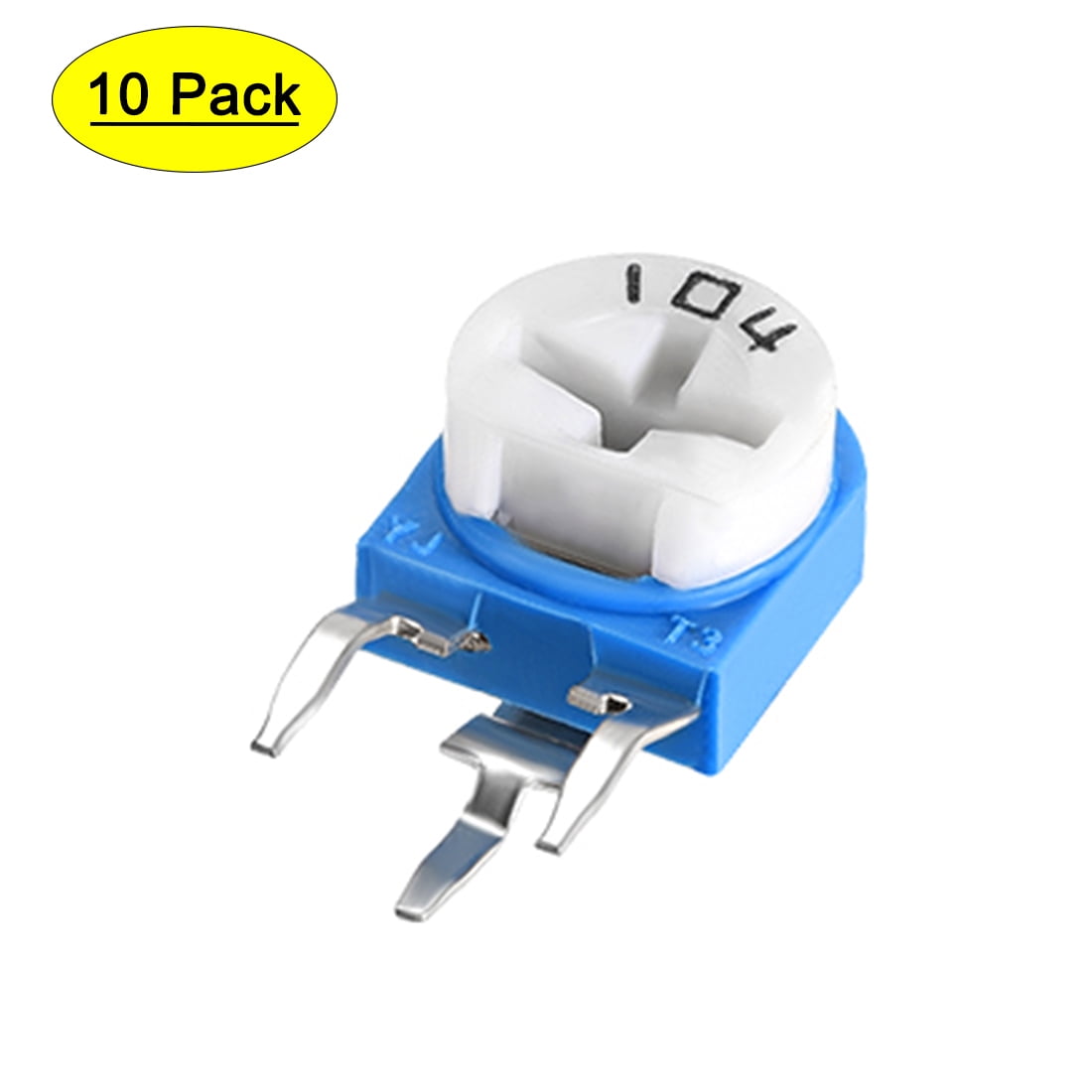 Uxcell Trimmer Potentiometer 100K Ohm Adjustment Horizontal Variable ...