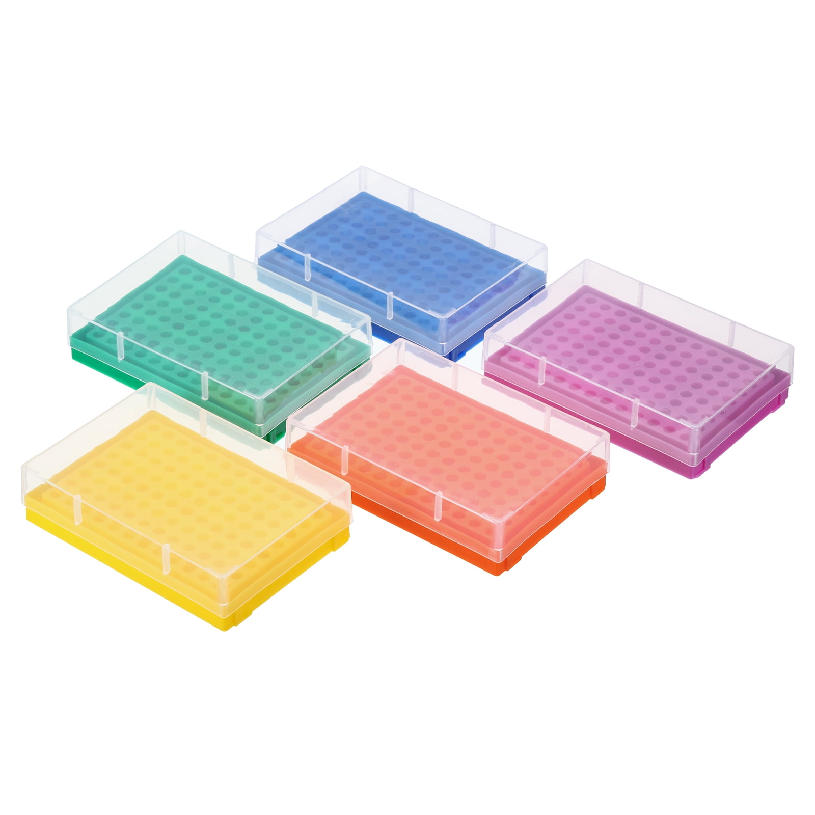 Uxcell Tube Rack,1Set 96 Positions with Cover for 0.2ml,0.5ml,1.5ml,2ml ...