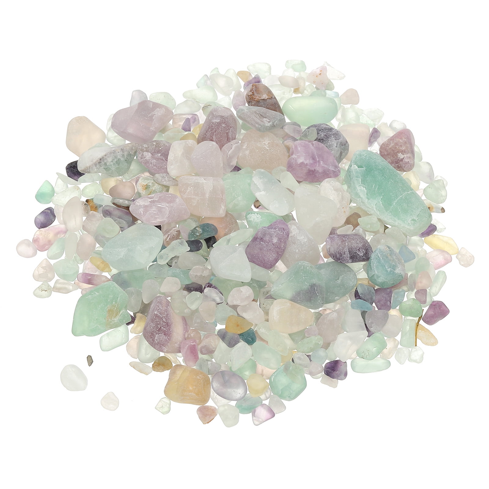 Uxcell Tumbled Chips Stone, Natural Crushed Crystal Chips Quartz for ...