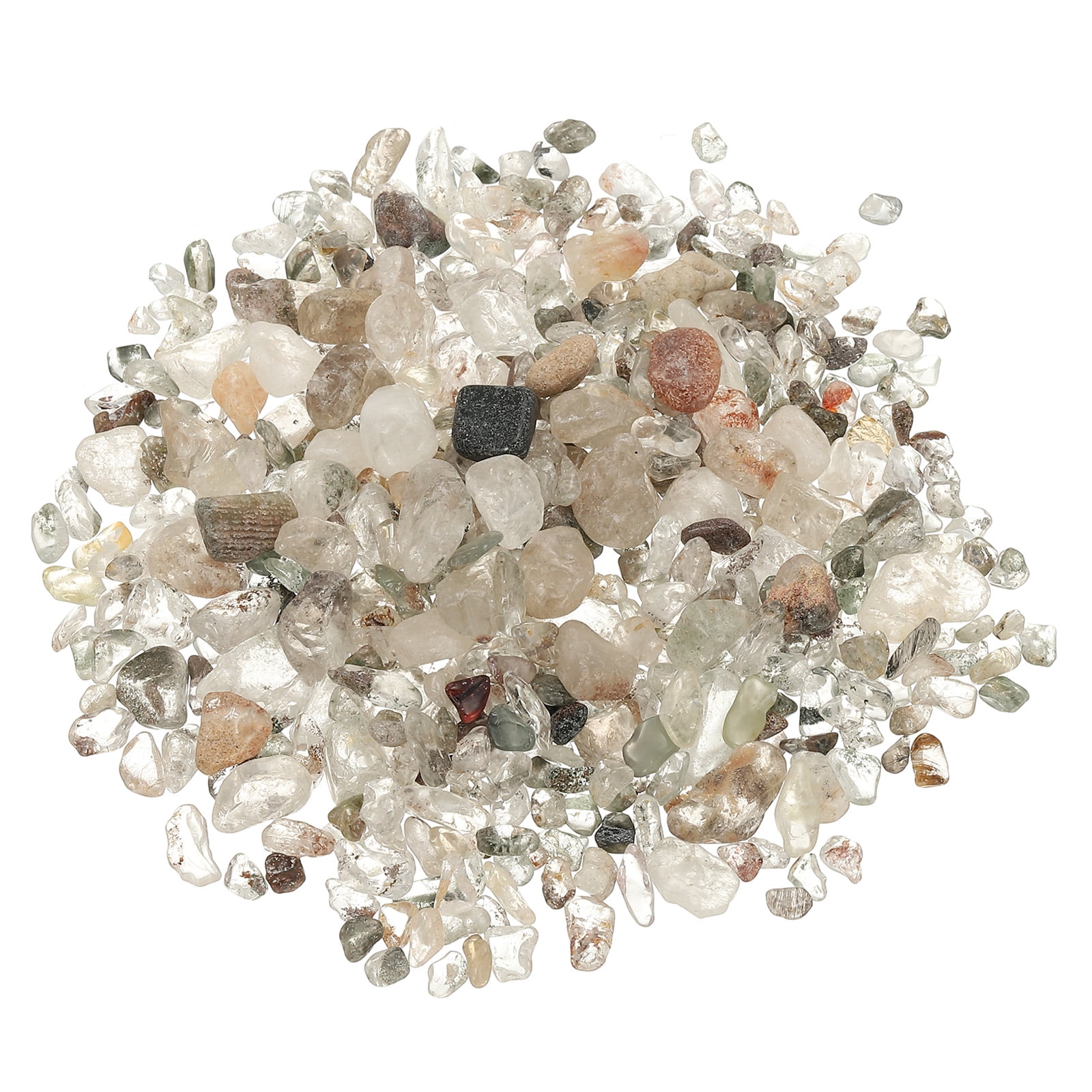 Uxcell Tumbled Chips Stone, Natural Crushed Crystal Chips Quartz for ...