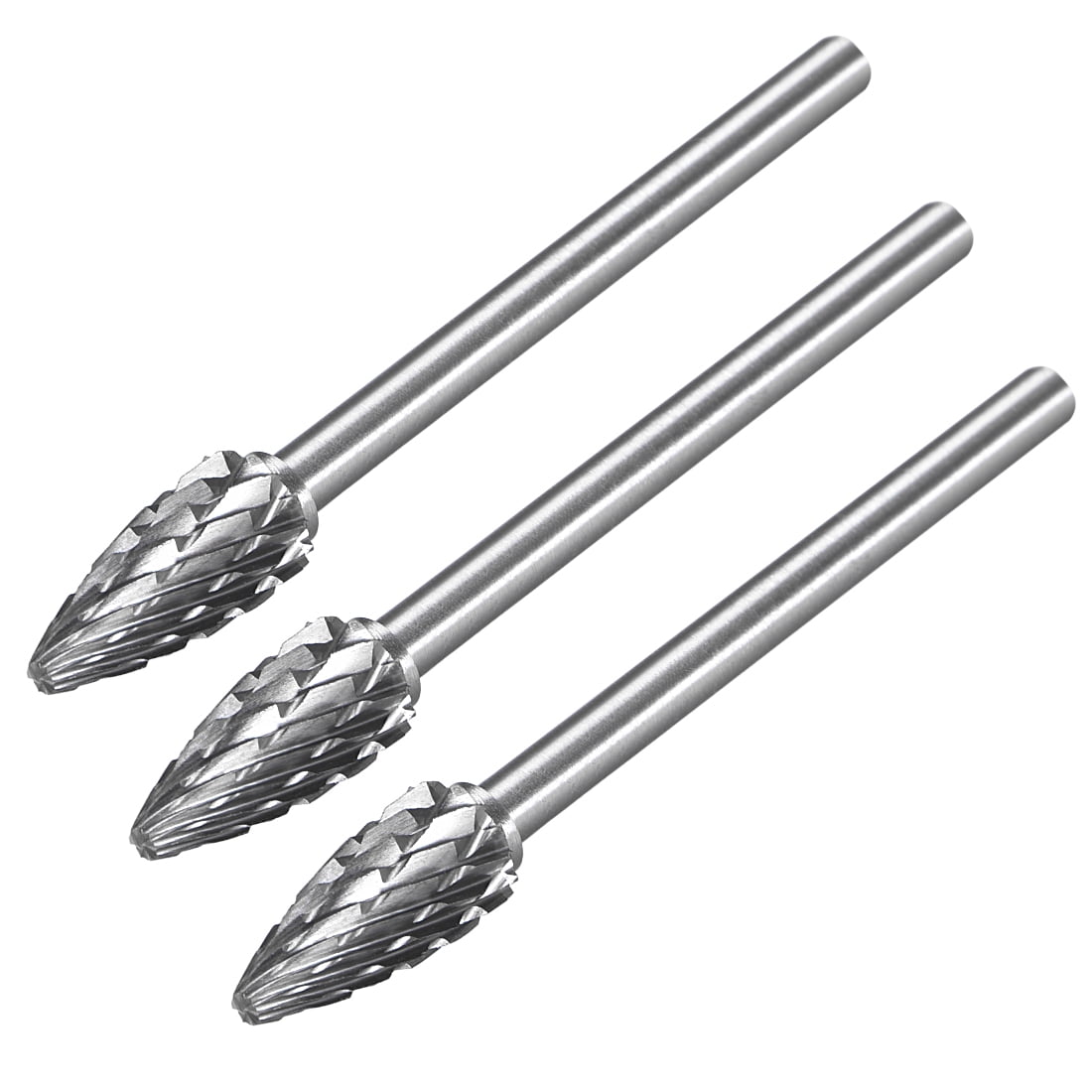 Uxcell Tungsten Carbide Double Cut Rotary Burrs File Tree Shape with 1 ...