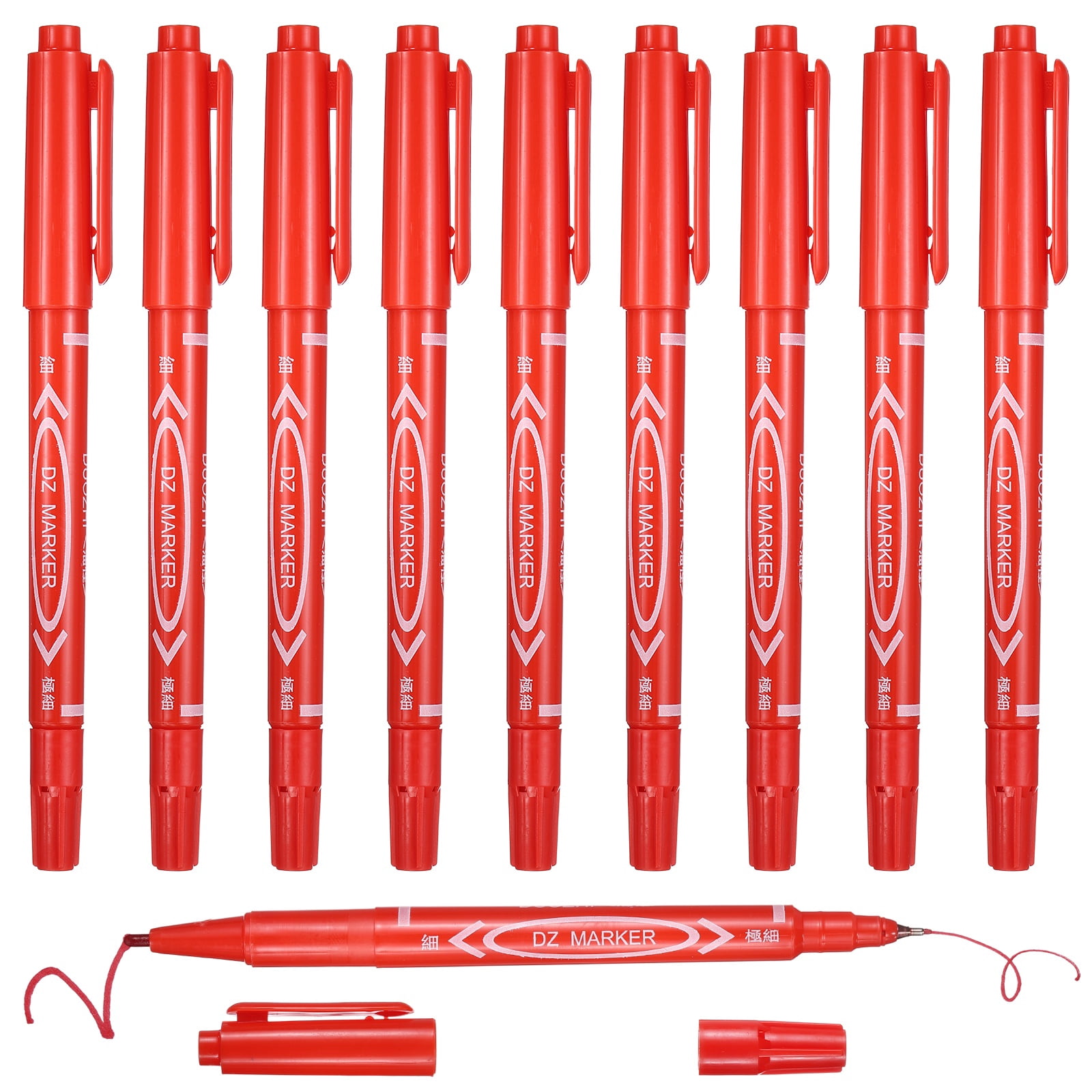 Uxcell Twin Tip Permanent Marker, 10Pcs Fine and Ultra Fine Point ...