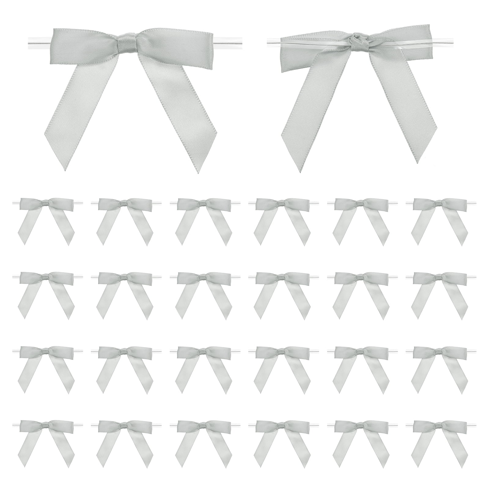 Uxcell Twist Tie Bows, Premade Satin Ribbon Bow for Crafts Candy Treat ...