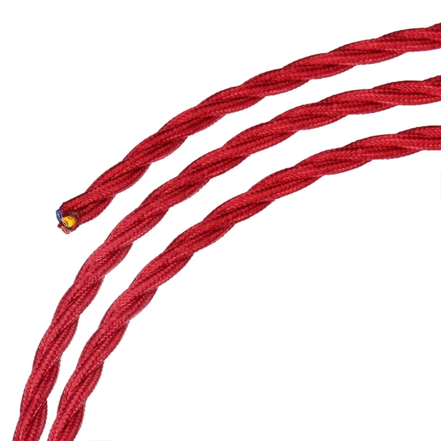 Uxcell Twisted Cloth Covered Wire 3 Core 18AWG 3.0m/9.84ft,Electrical ...