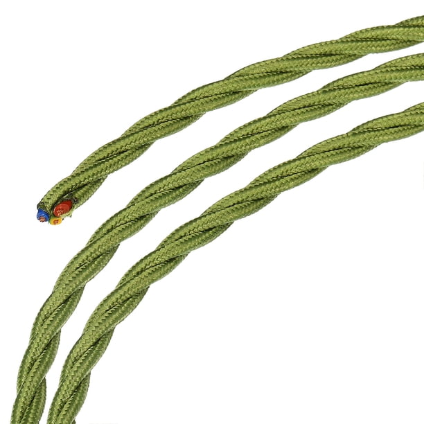 Uxcell Twisted Cloth Covered Wire 3 Core 18AWG 3.0m/9.84ft,Electrical ...