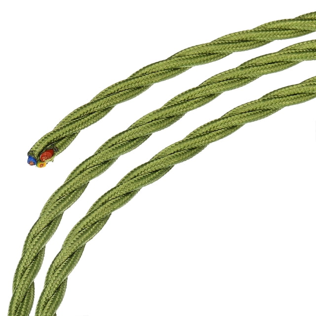 Uxcell Twisted Cloth Covered Wire 3 Core 18AWG 5m/16.4ft,Electrical ...