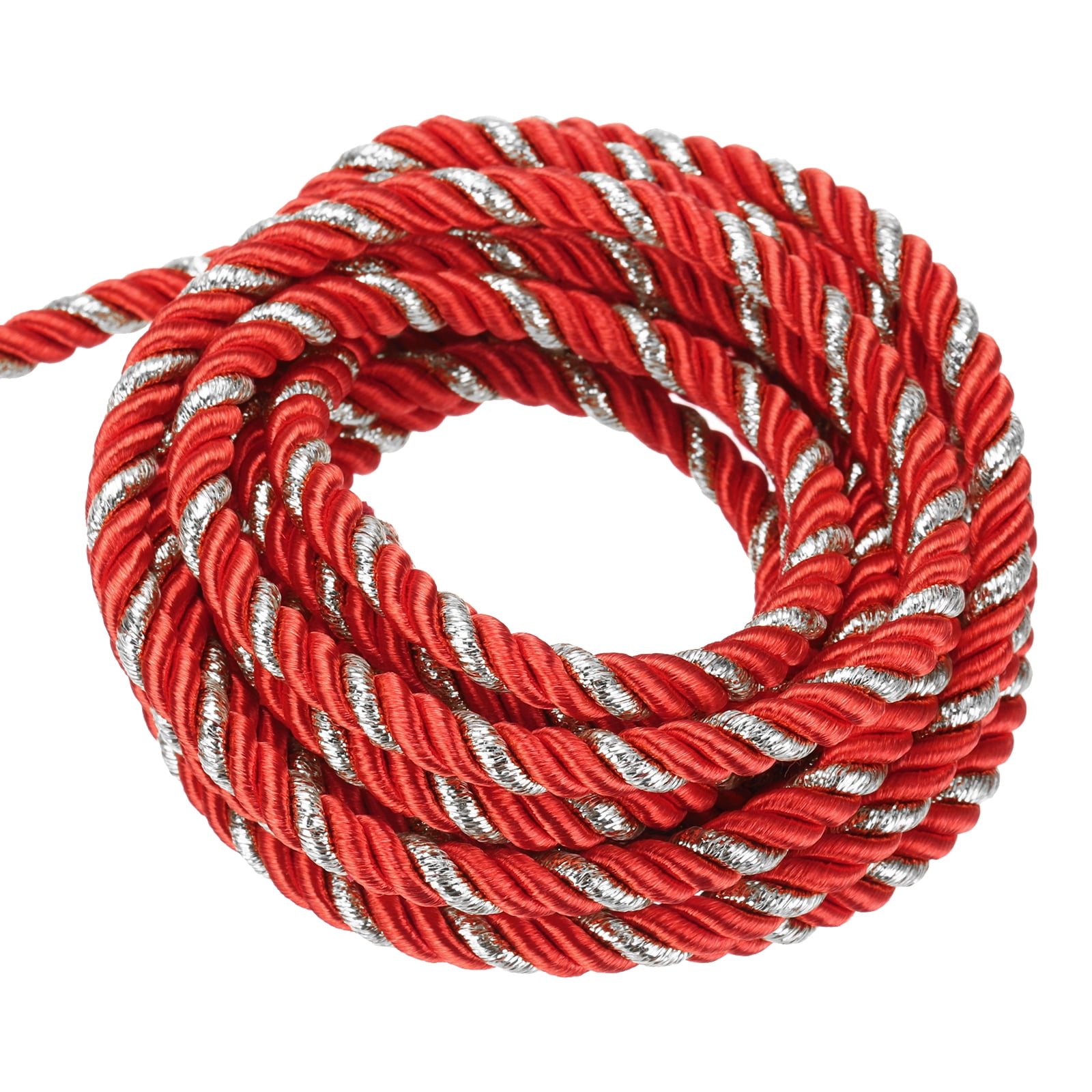 Uxcell Twisted Cord Trim, Twine Braided Rope Thread String 1Pc Dark Red ...