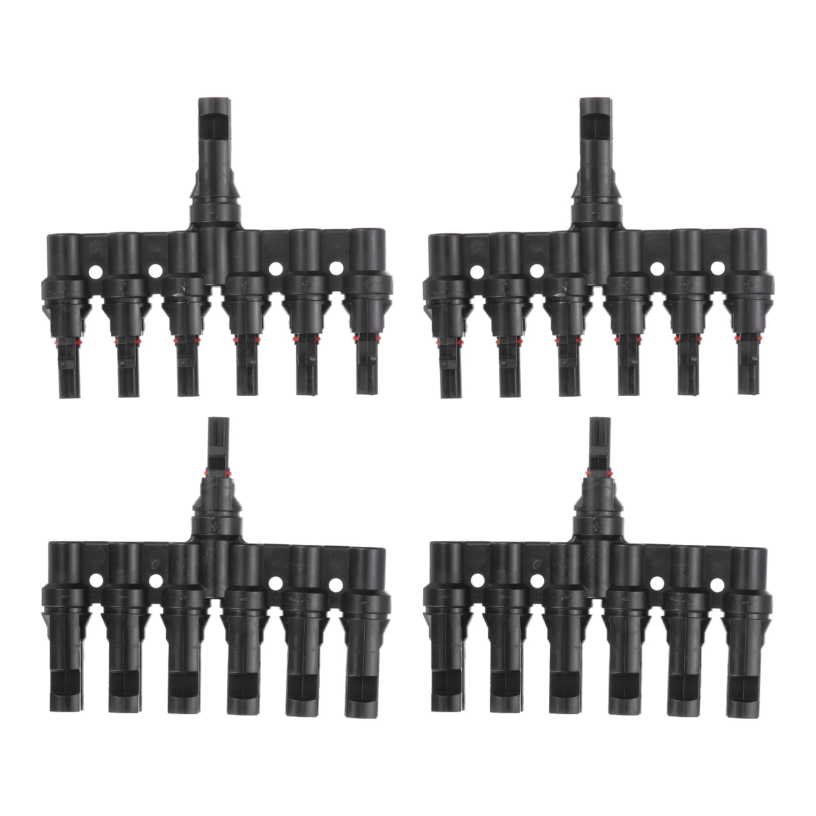 Uxcell Two Pair of T-Shaped Branch Connector, 1 to 6 Male/Female Solar ...