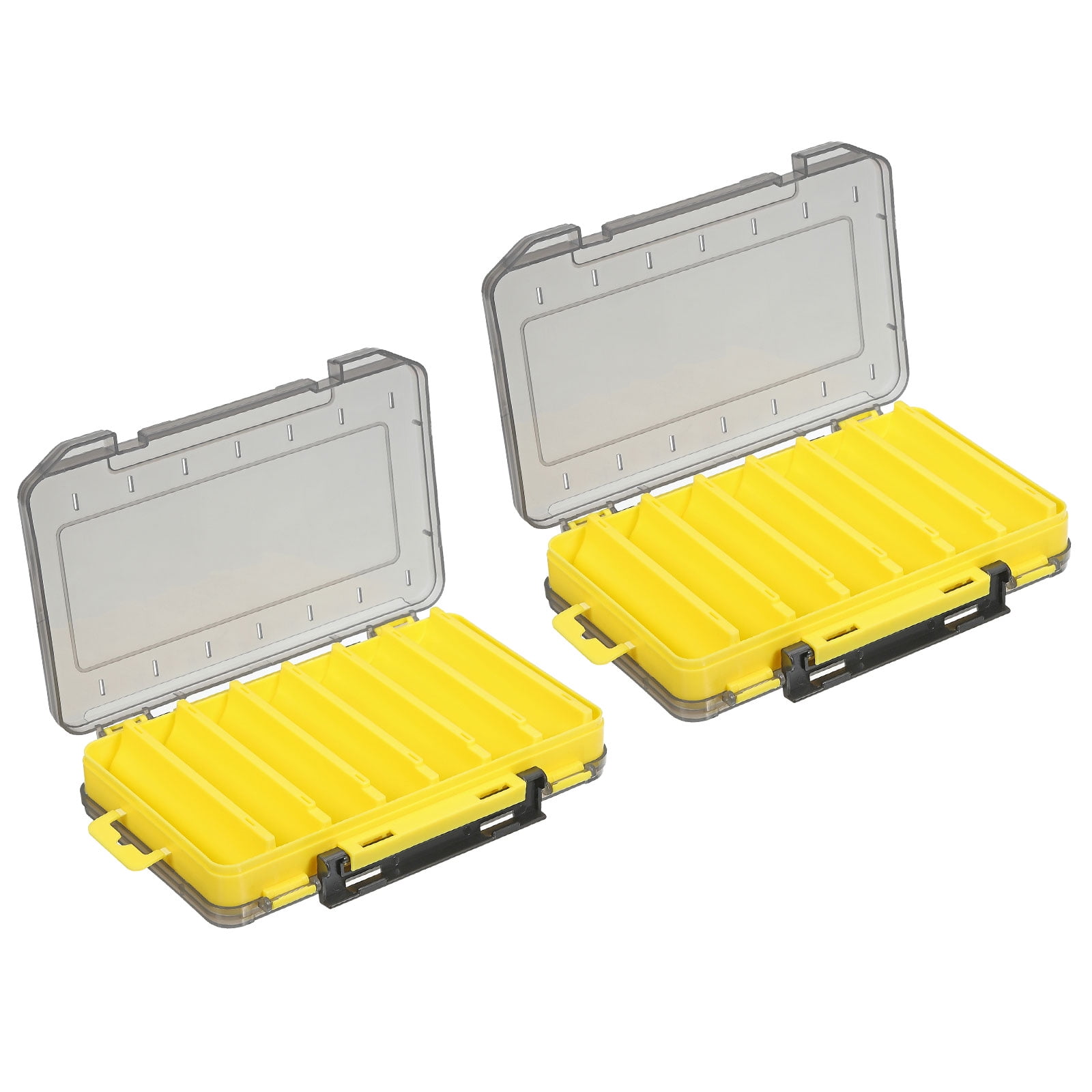 Uxcell Two Sided Fishing Lure Storage Box Fish Tackle 14 Grids ...