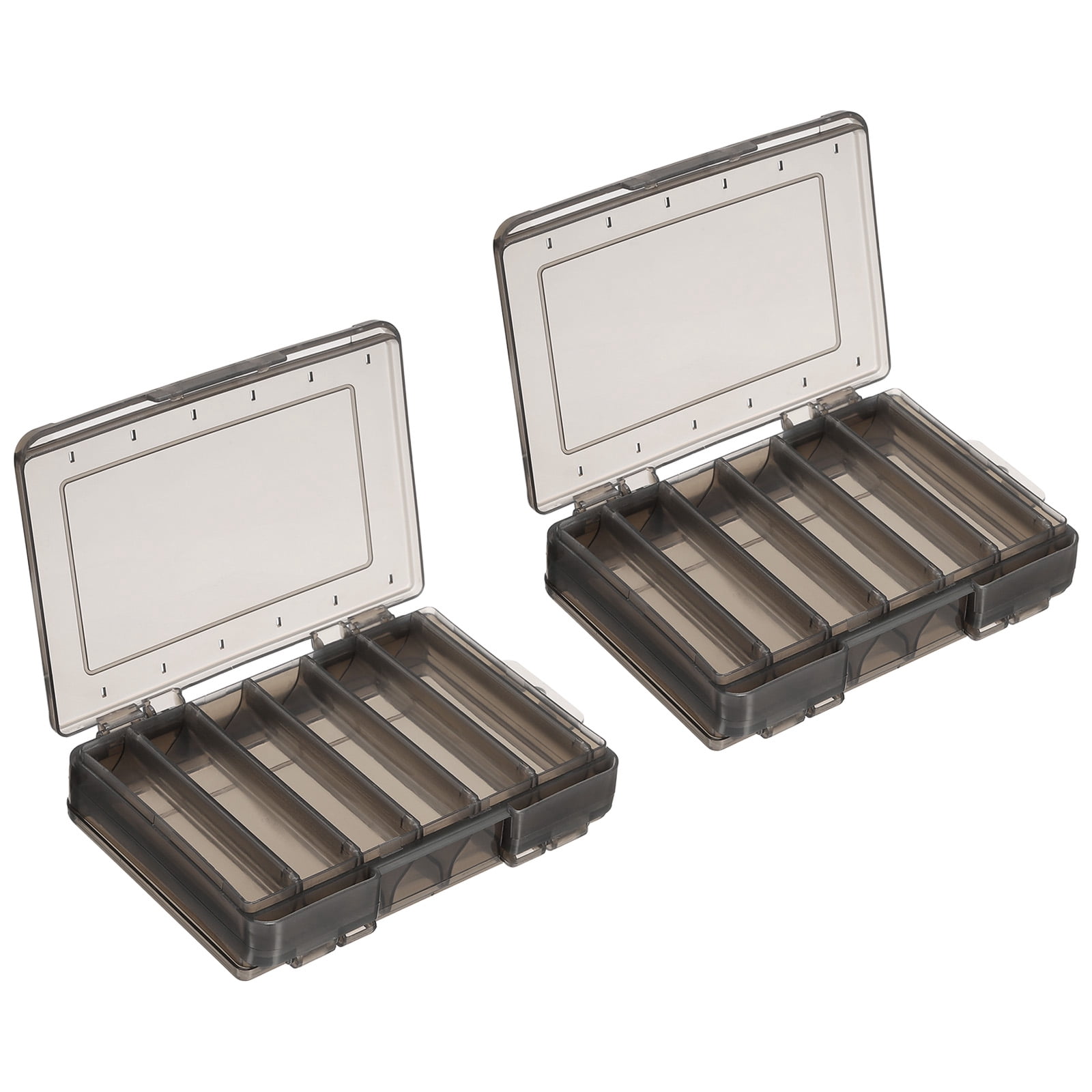 Uxcell Two Sided Fishing Lure Storage Box Fish Tackle Container, Gray 2 ...