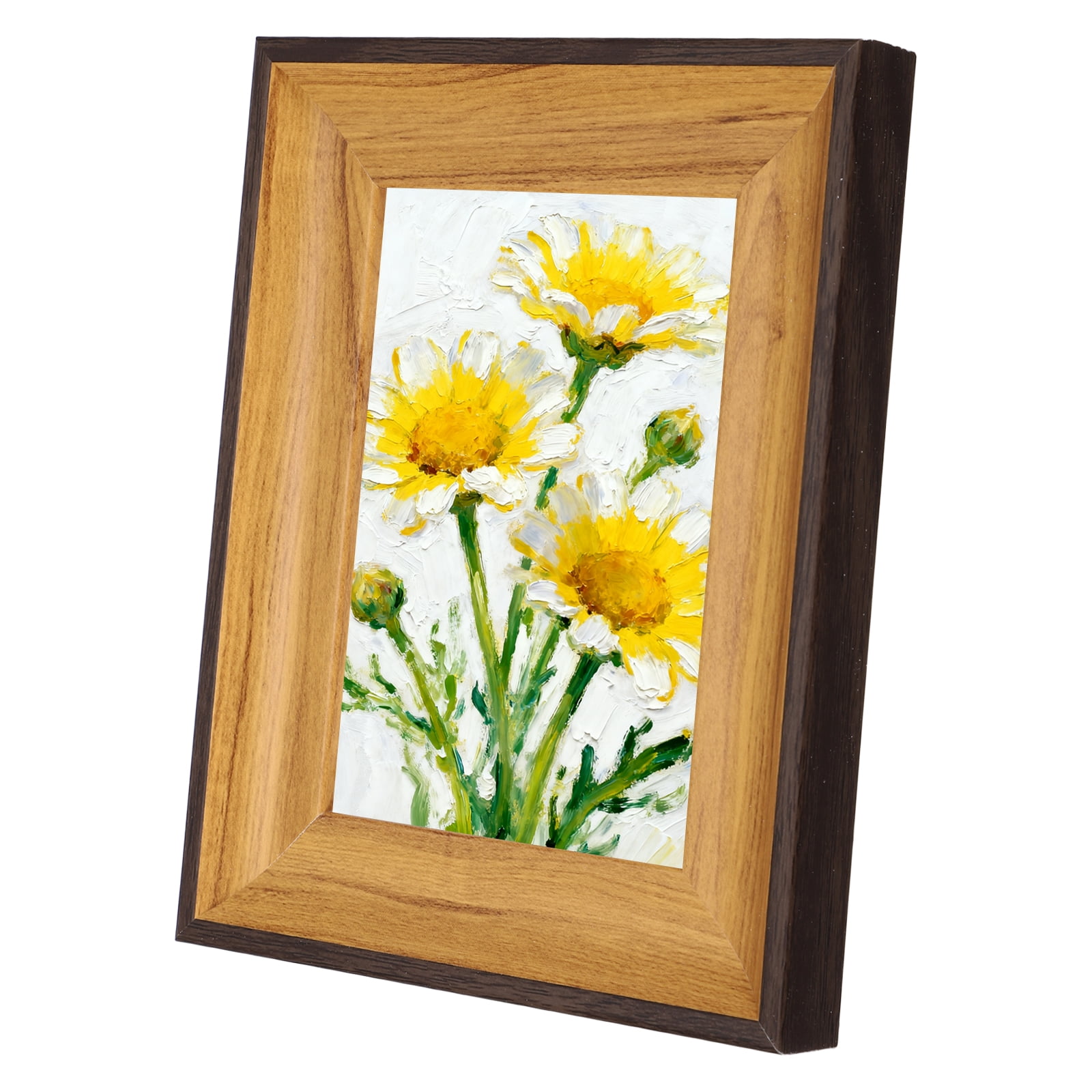 Uxcell Two Wood Colors Rectangle Photo Frame, 6.9x5.4 Inch Resin Photo ...
