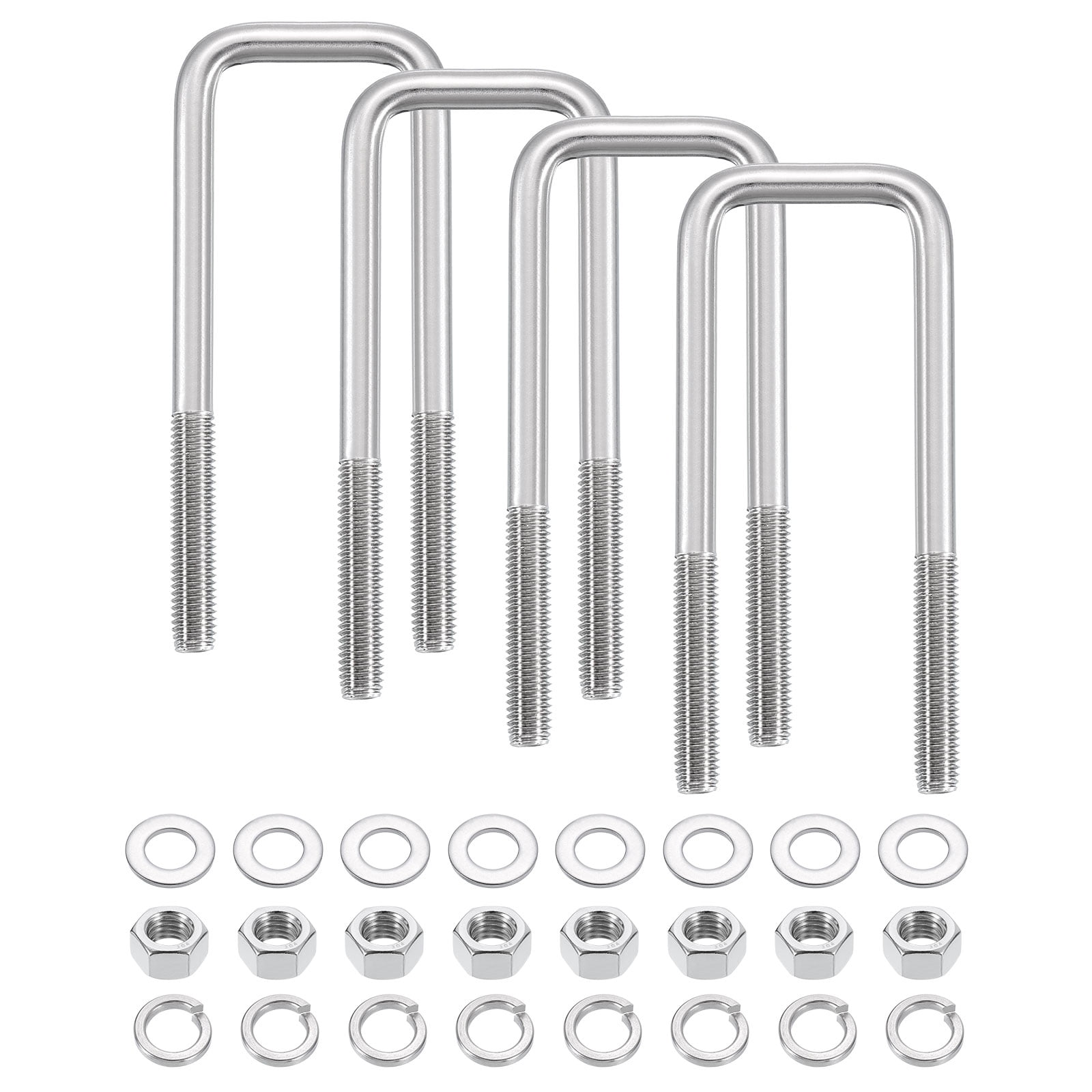 Uxcell U Bolts, 12 Set 2-1/16" x 6-5/16" - 304 Stainless Steel Square U ...