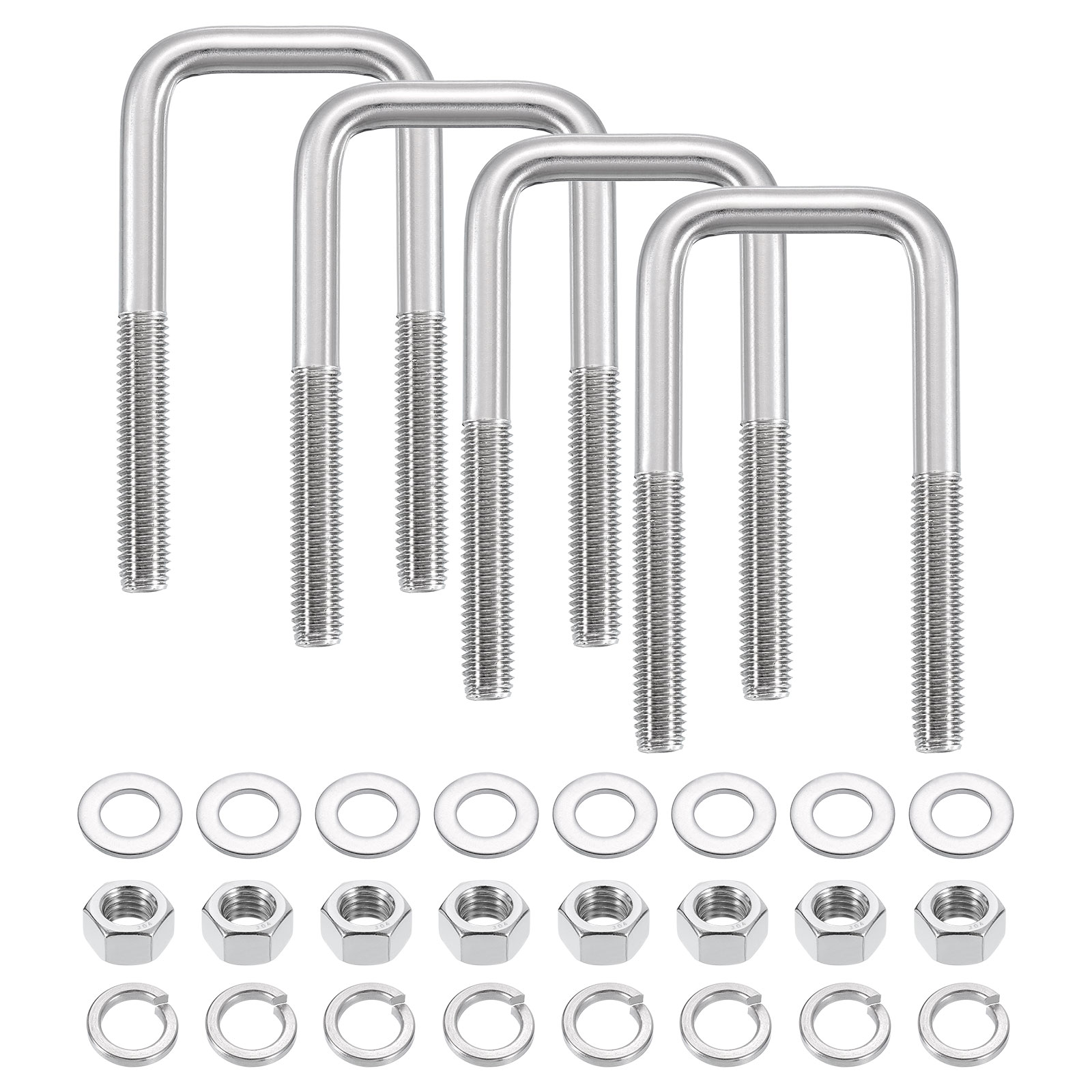 Uxcell U Bolts, 4 Set 2-1/16" x 4-3/4" - 304 Stainless Steel Square U ...