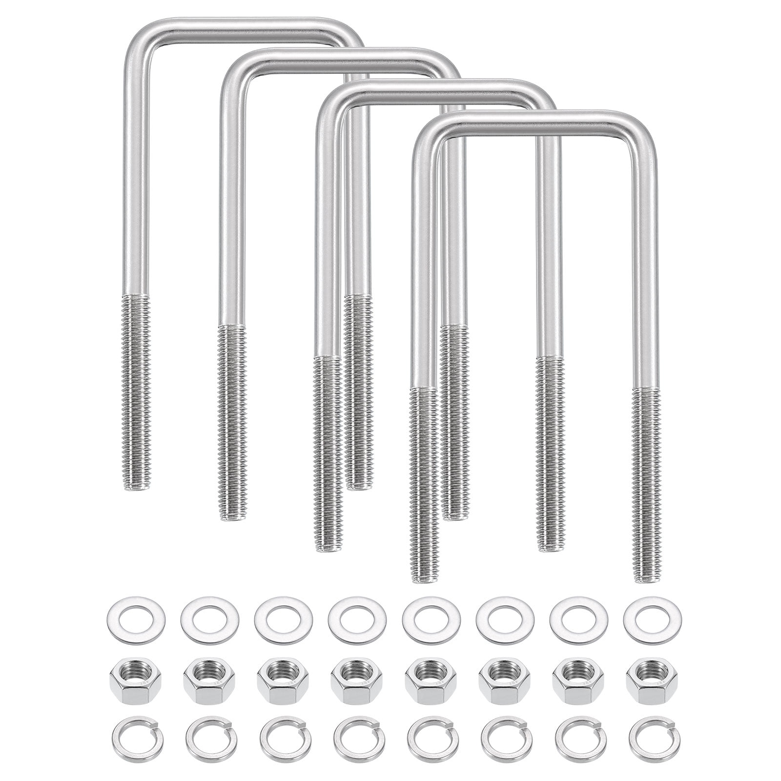Uxcell U Bolts, 8 Set 3-1/16" x 7-5/16" - 304 Stainless Steel Square U ...