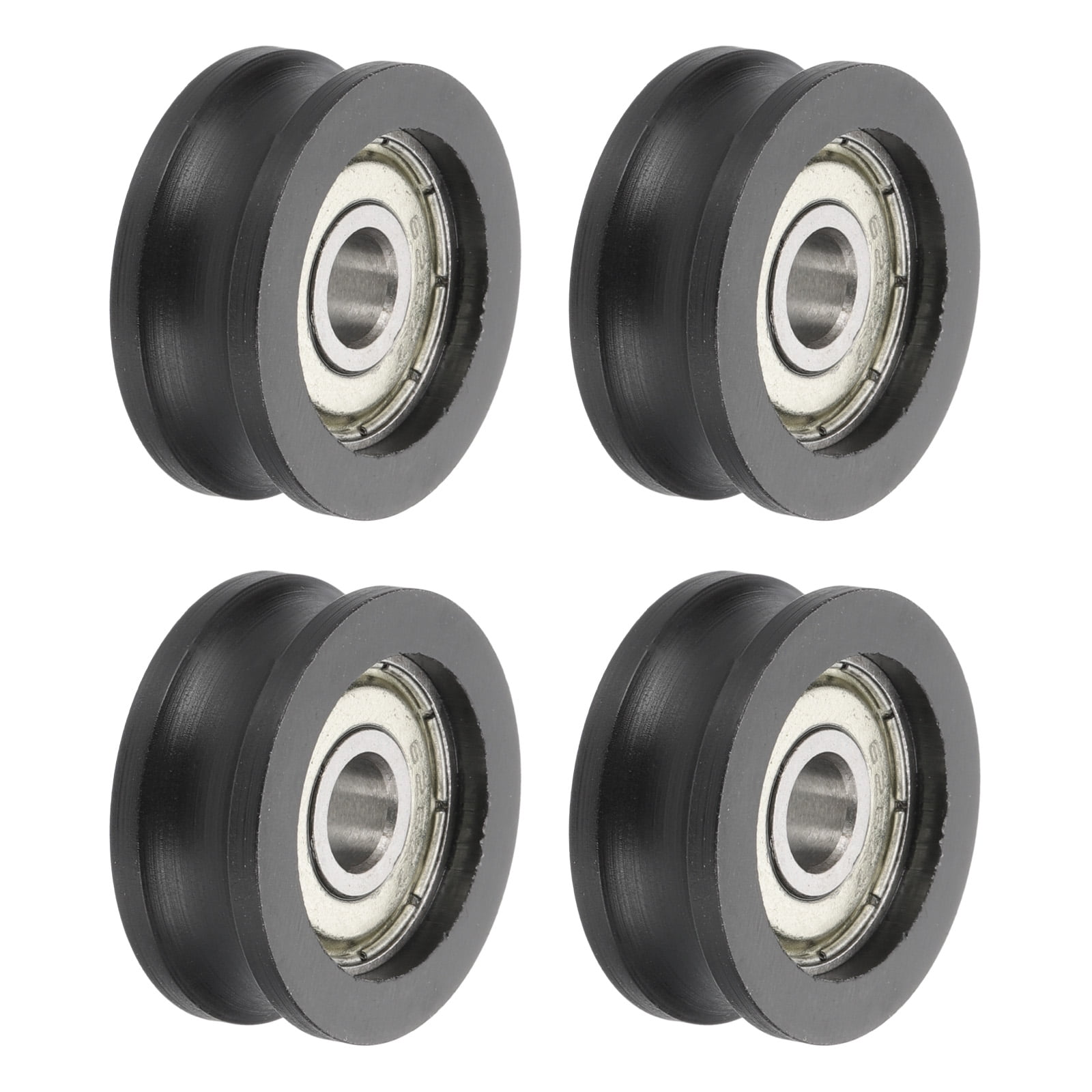 Uxcell U Groove Ball Bearing Roller, 6 x 25 x 10mm Nylon Pulley Guide ...