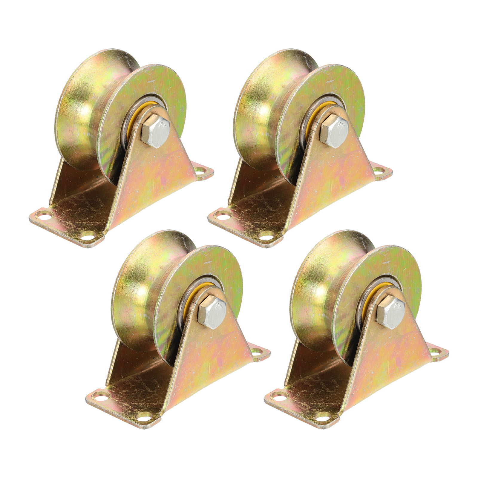 Uxcell U Groove Wheel with Bracket, Steel Sliding Gate Wheels Dia.2.4 ...