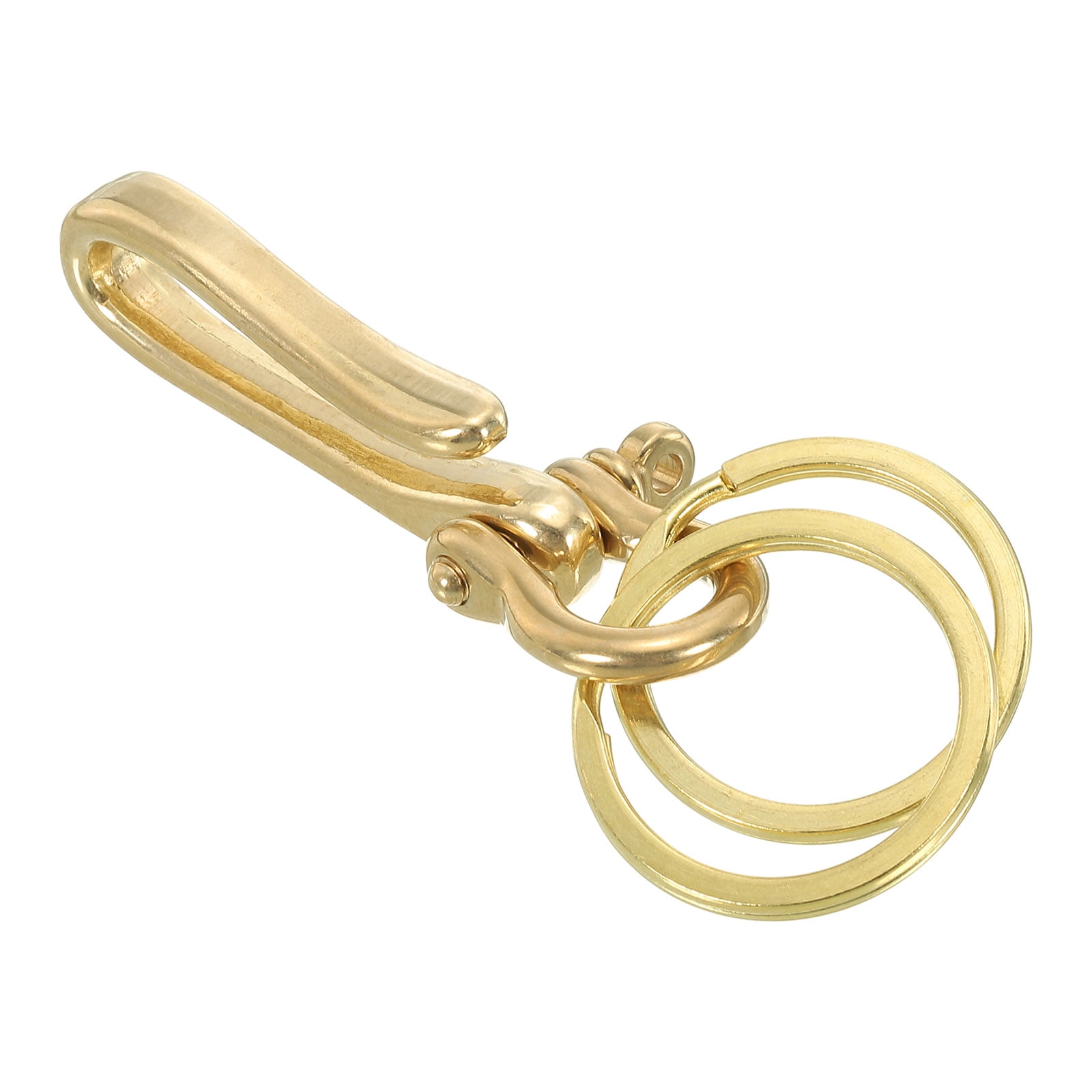 Uxcell U Shape Hook Keychain, 2" Solid Brass U Key Loop Hook Belt Clip ...