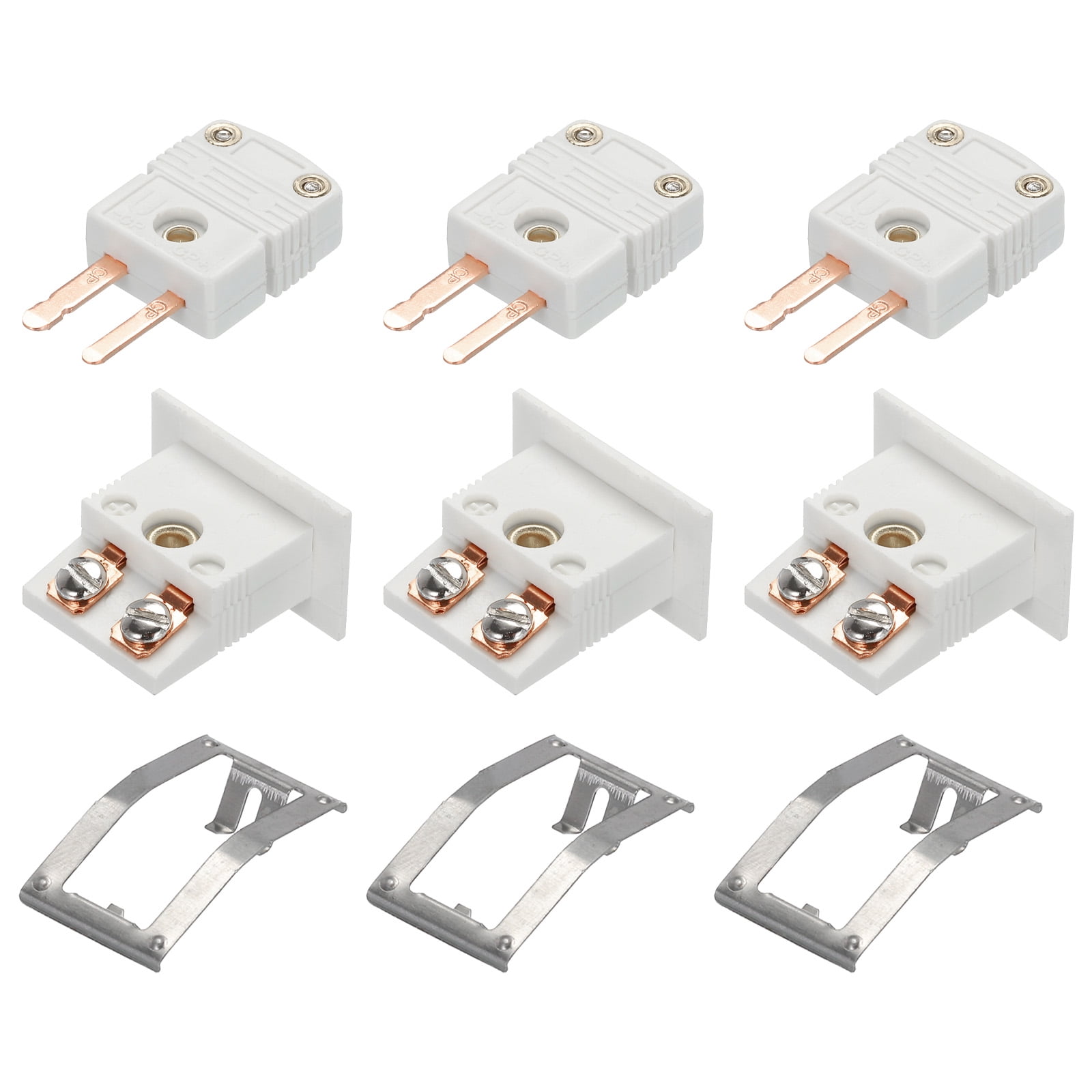 Uxcell U Type Thermocouple Wire Connector Male Plug With Panel Mount Socket 220c 428f For