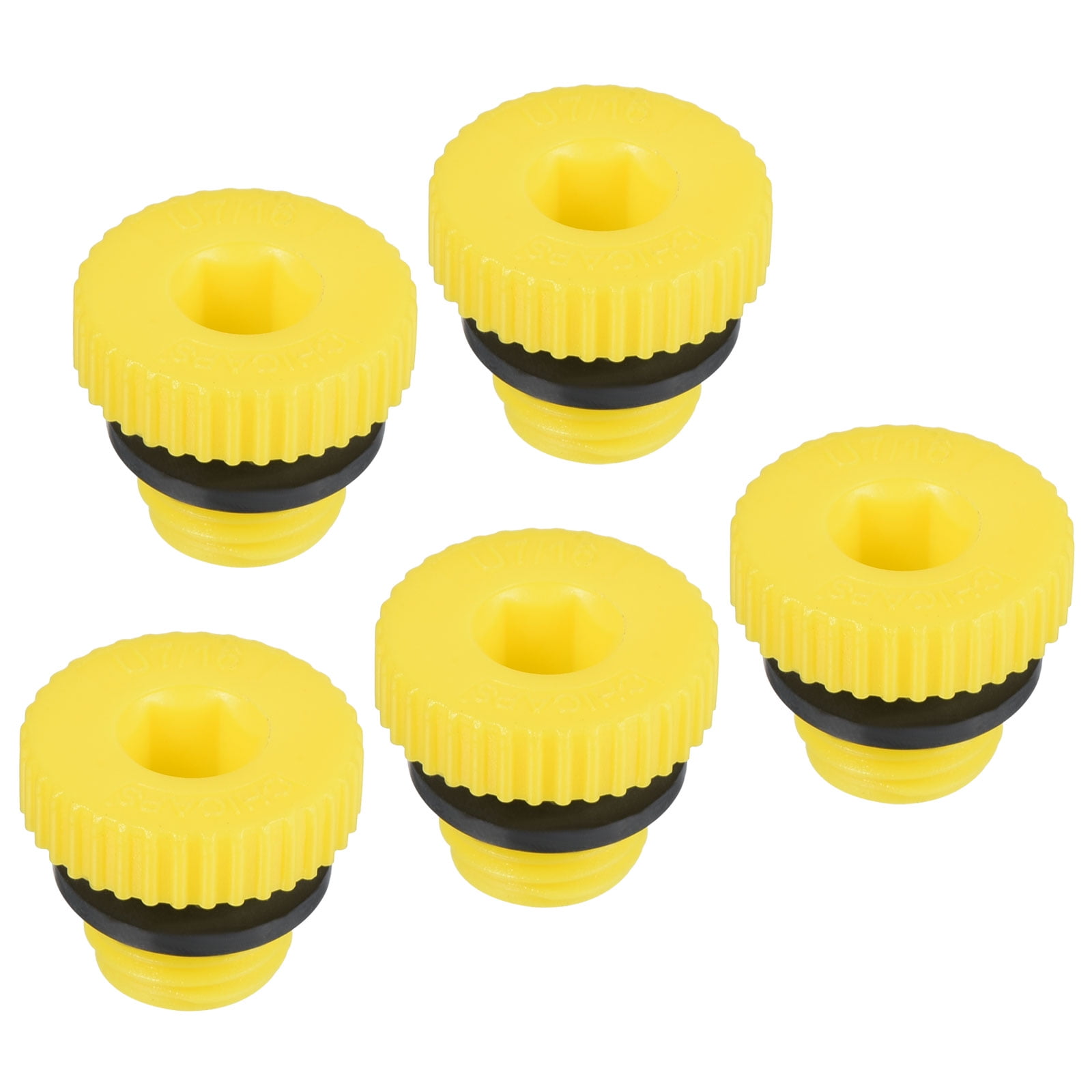 Uxcell UNF7/16 Hold Plugs Plastic Male Threaded Hex Socket End Cap ...