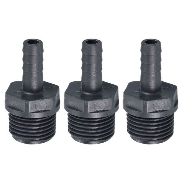 Uxcell UPVC Barb Hose Fitting 8mm Barbed G1/2 Male Thread Pipe Connector Adapter Gray 3 Pack ...