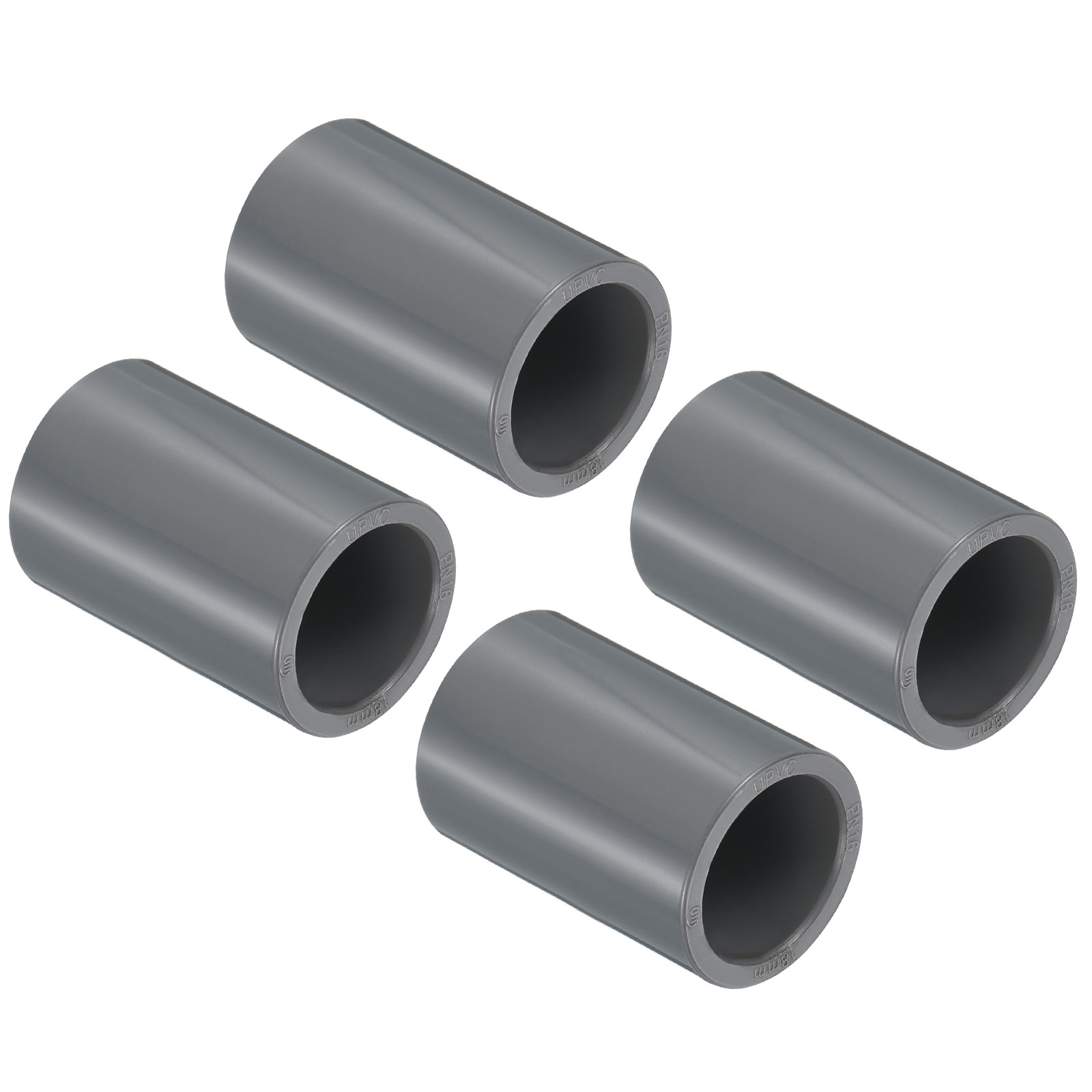 Uxcell UPVC Pipe Fitting 0.71 Inch Socket, 4 Pack Straight Coupling ...