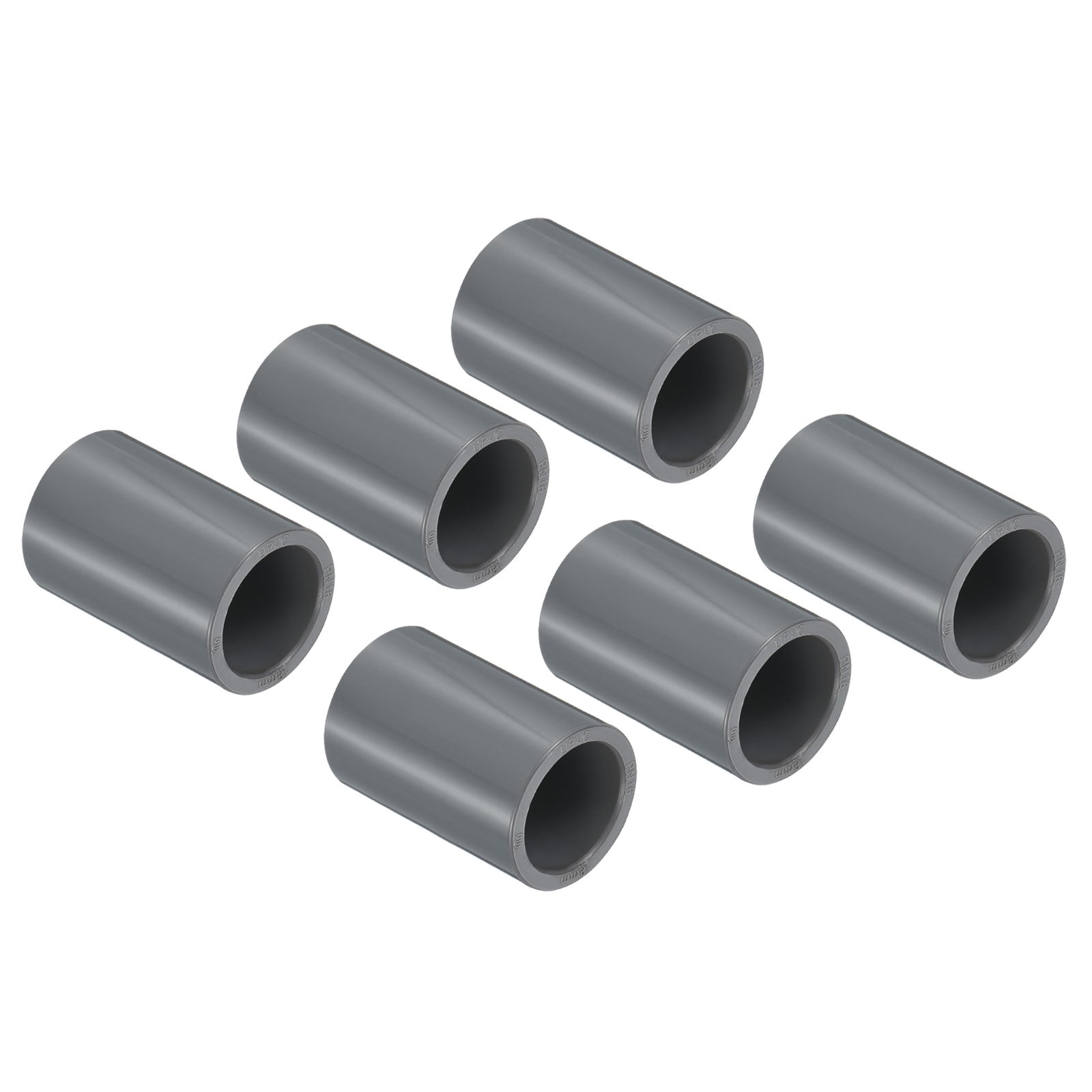 Uxcell UPVC Pipe Fitting 0.71 Inch Socket, 6 Pack Straight Coupling ...